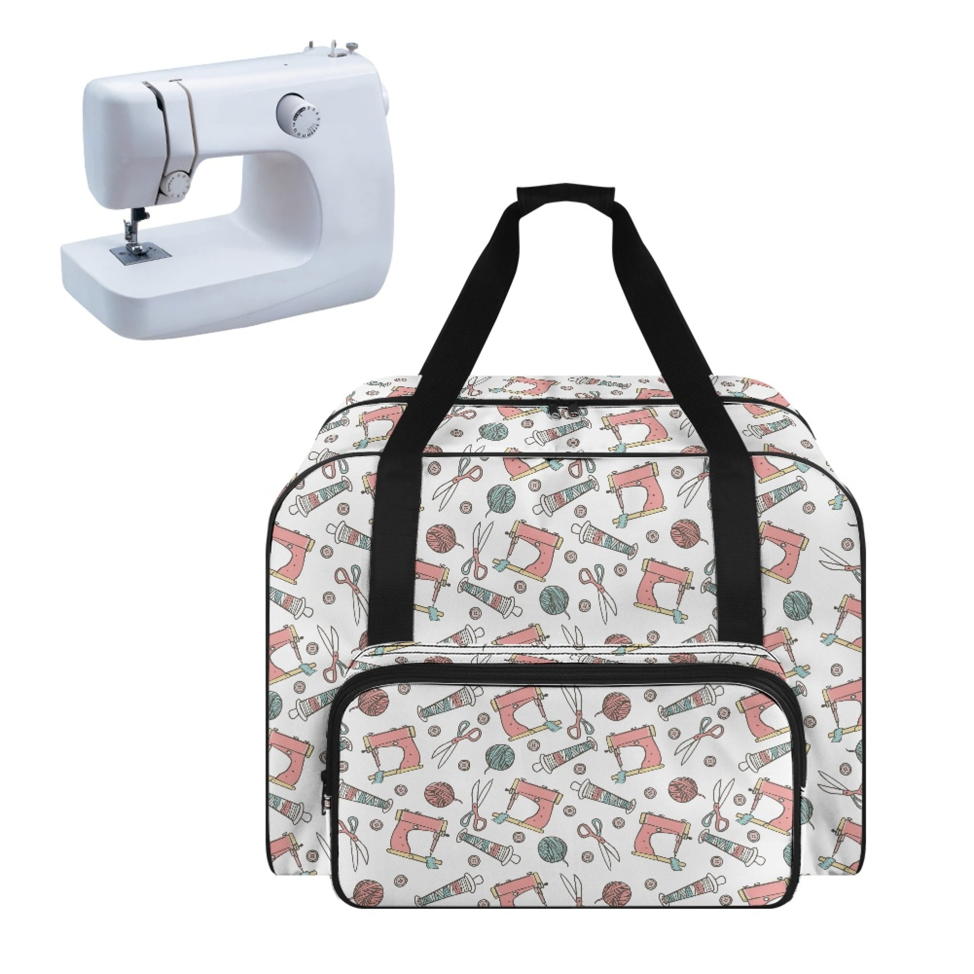 ZIATUBLE Sewing Machine Pattern Portable Padded Storage Sewing Tools ...