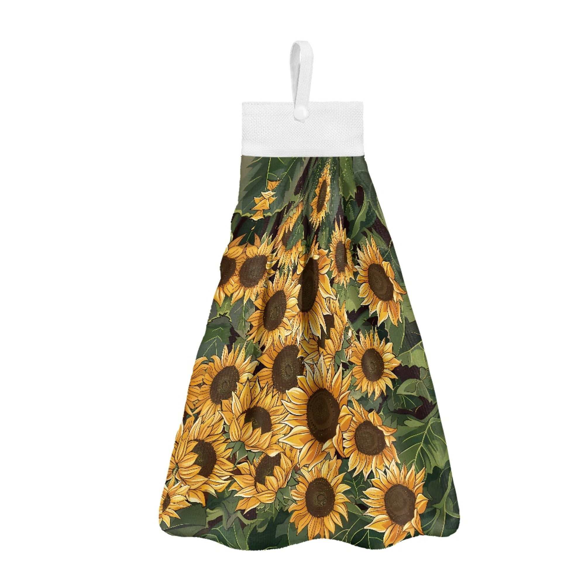 ZIATUBLE Sunflower Kitchen Hanging Towels Absorbent Hanging Dish Towels ...