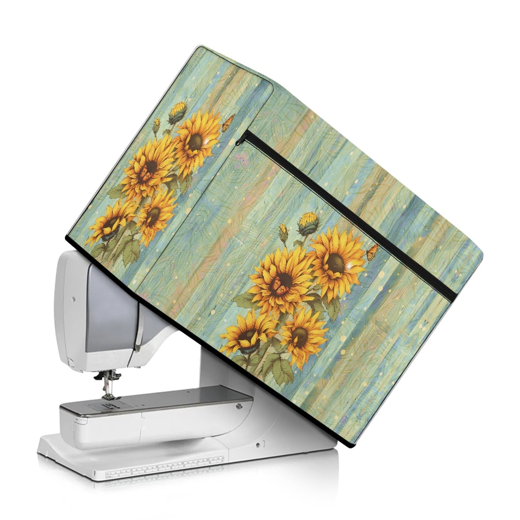 ZIATUBLE Sunflower Sewing Machine Cover Wooden Sewing Machine Dust ...