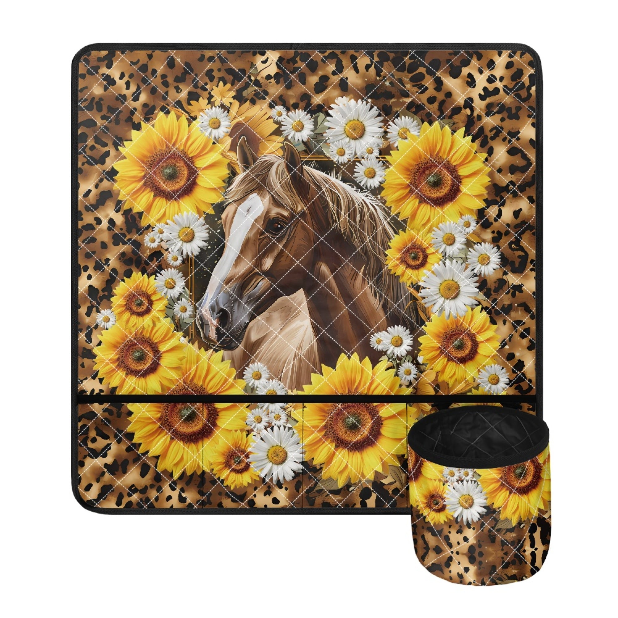 ZIATUBLE Sunflower Sewing Machine Cross Stitching Mat Horse Daisy ...