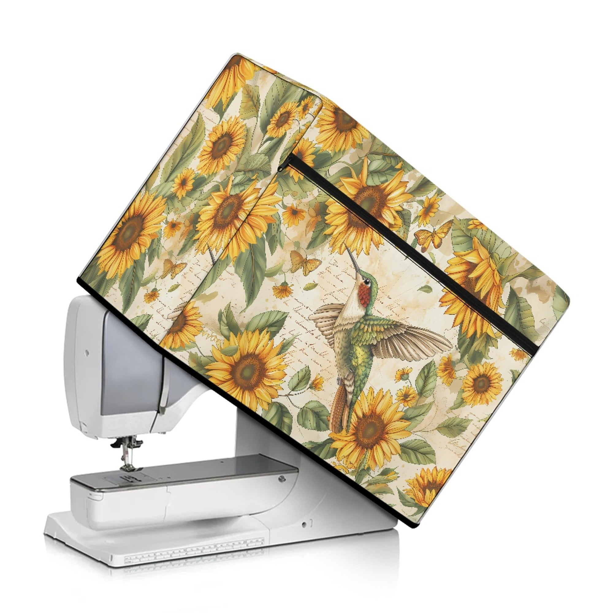 ZIATUBLE Sunflower Sewing Machine Dust Cover Hummingbird Sewing Machine ...