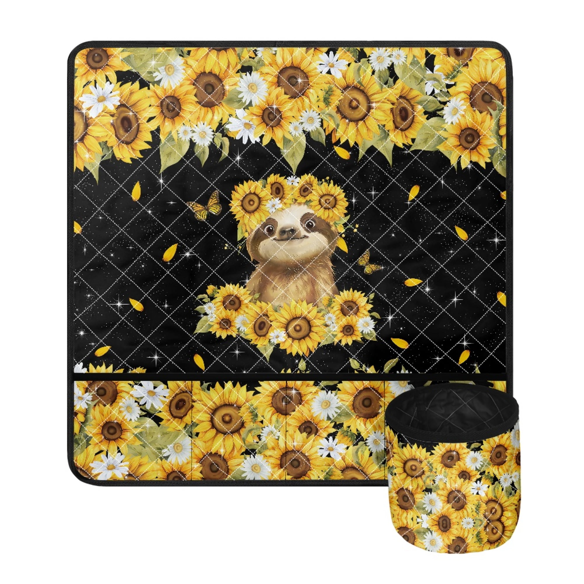 ZIATUBLE Sunflower Sewing Machine Pad Organizer Sloth Sewing Machine ...