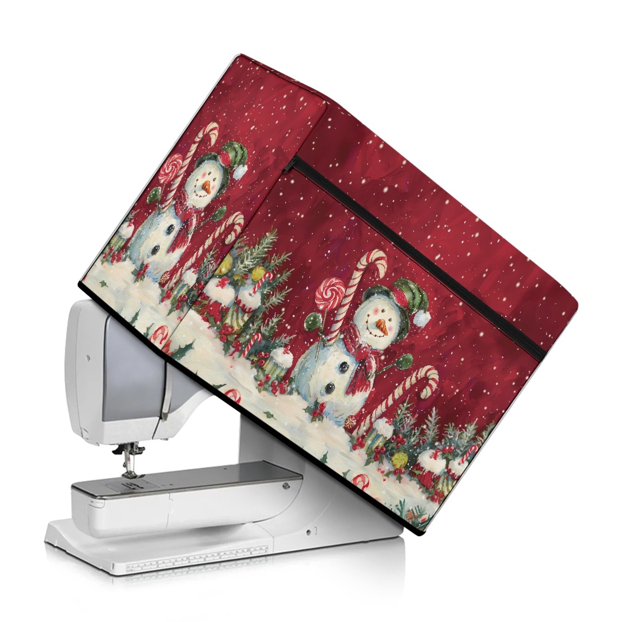 ZIATUBLE Xmas Snowman Sewing Machine Protect Cover Snowflake Sewing ...