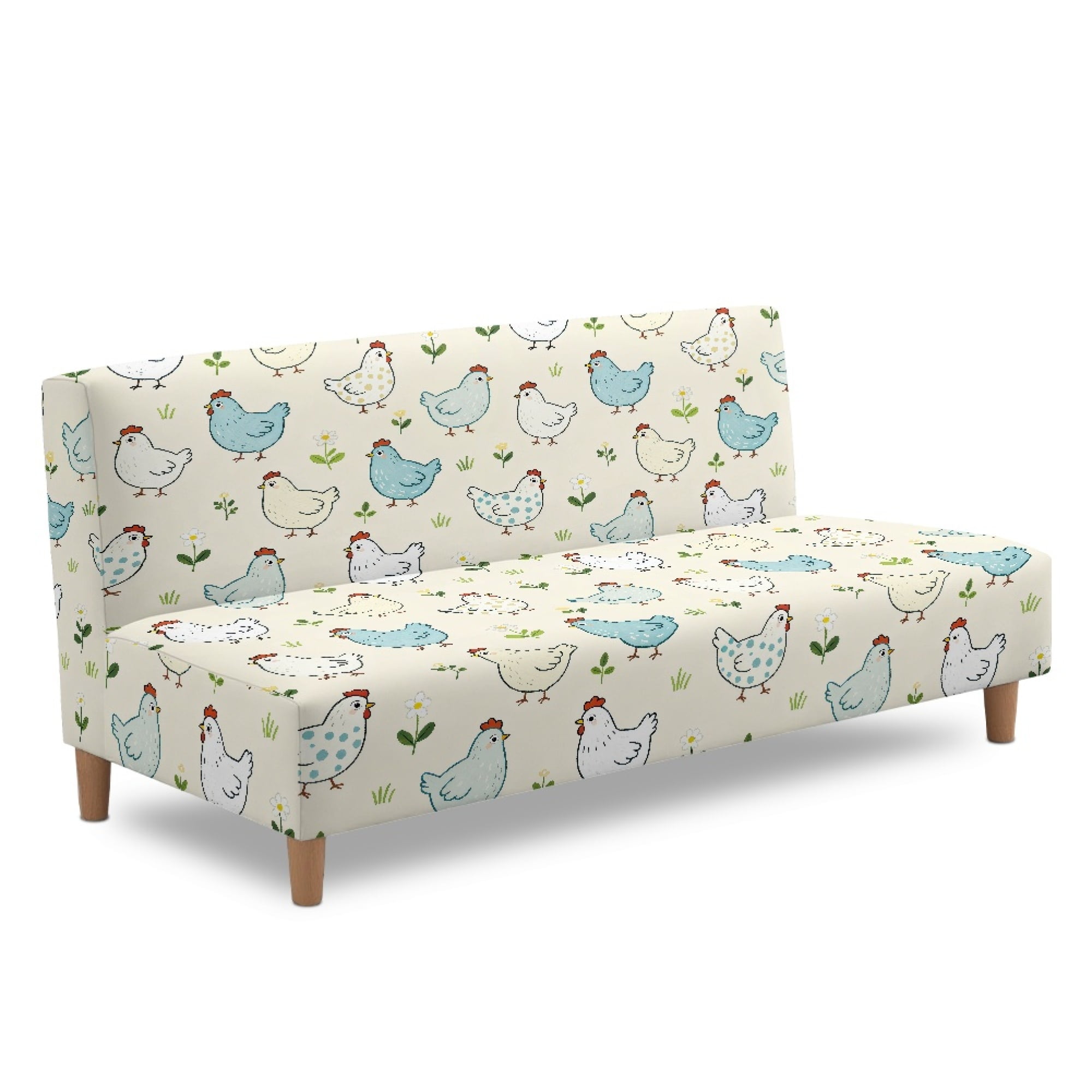 ZIATUBLES Armless Futon Couch Cover, Stretch Sofa Slipcover Full Queen ...