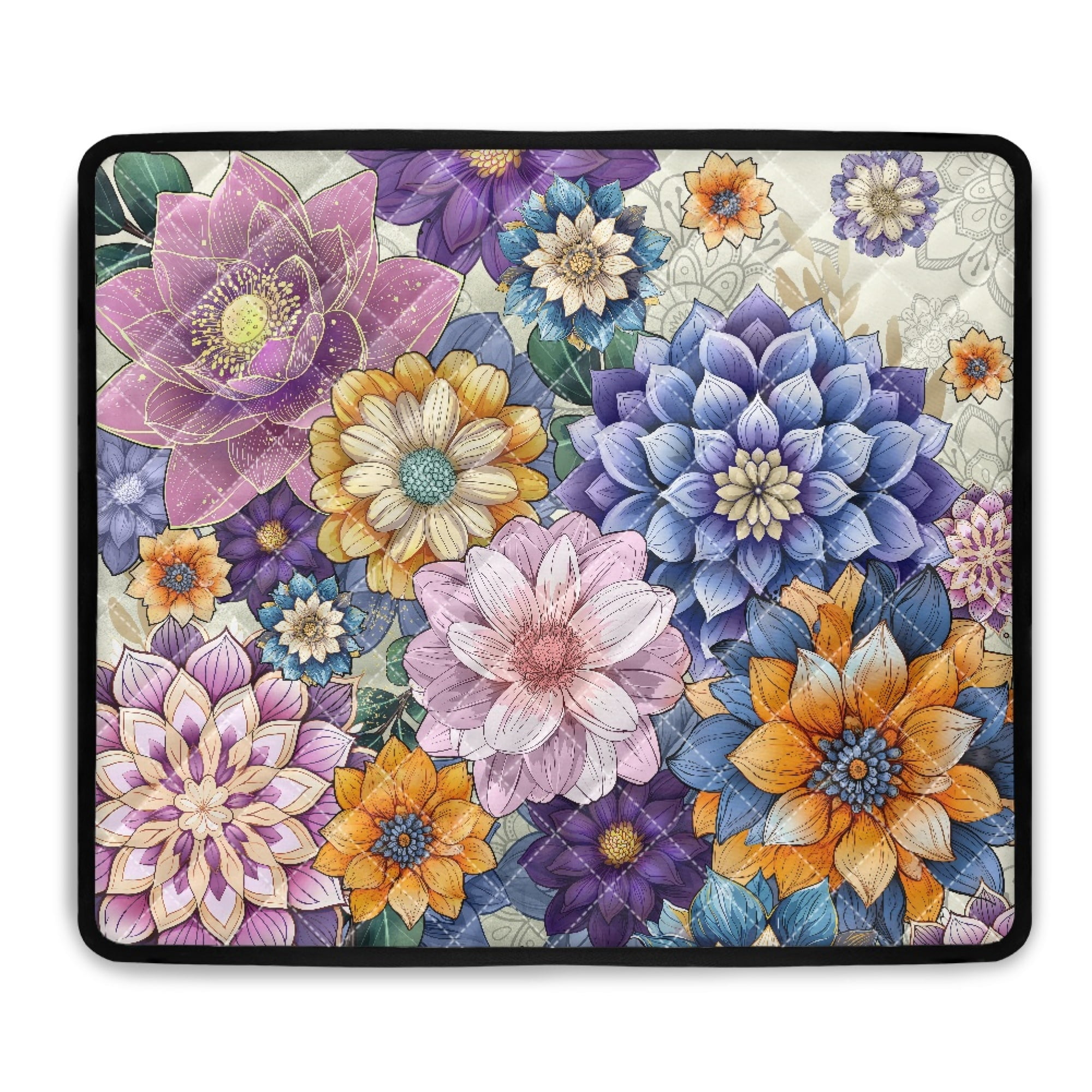 ZIATUBLES Bohemia Mandala Flower Washing Machine Top Dust Cover Washer ...