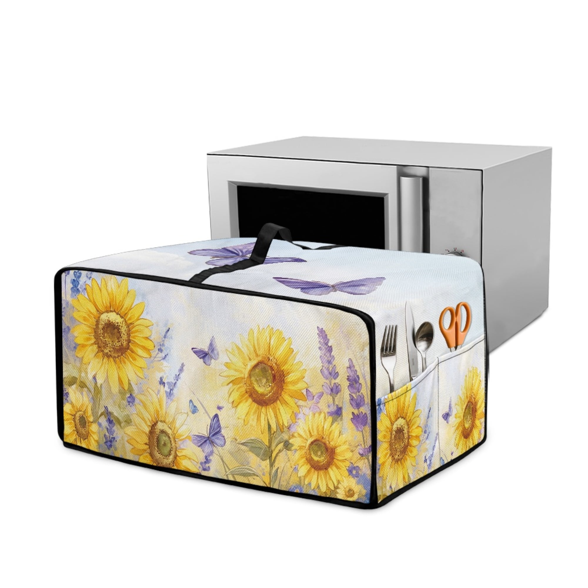 ZIATUBLES Butterfly Sunflower Print Convection Toaster Oven Cover for ...