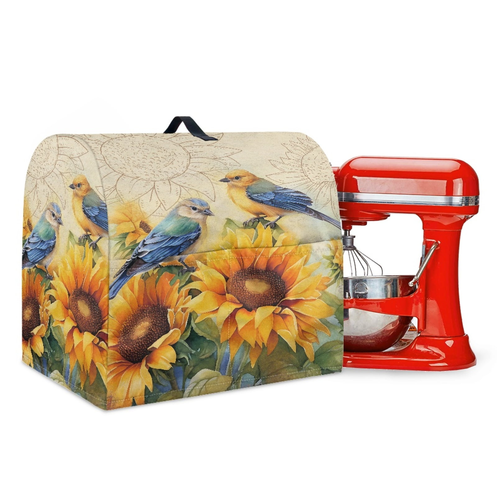ZIATUBLES Dust Cover for Kitchen Mixer Sunflower Bird Print Kitchen ...