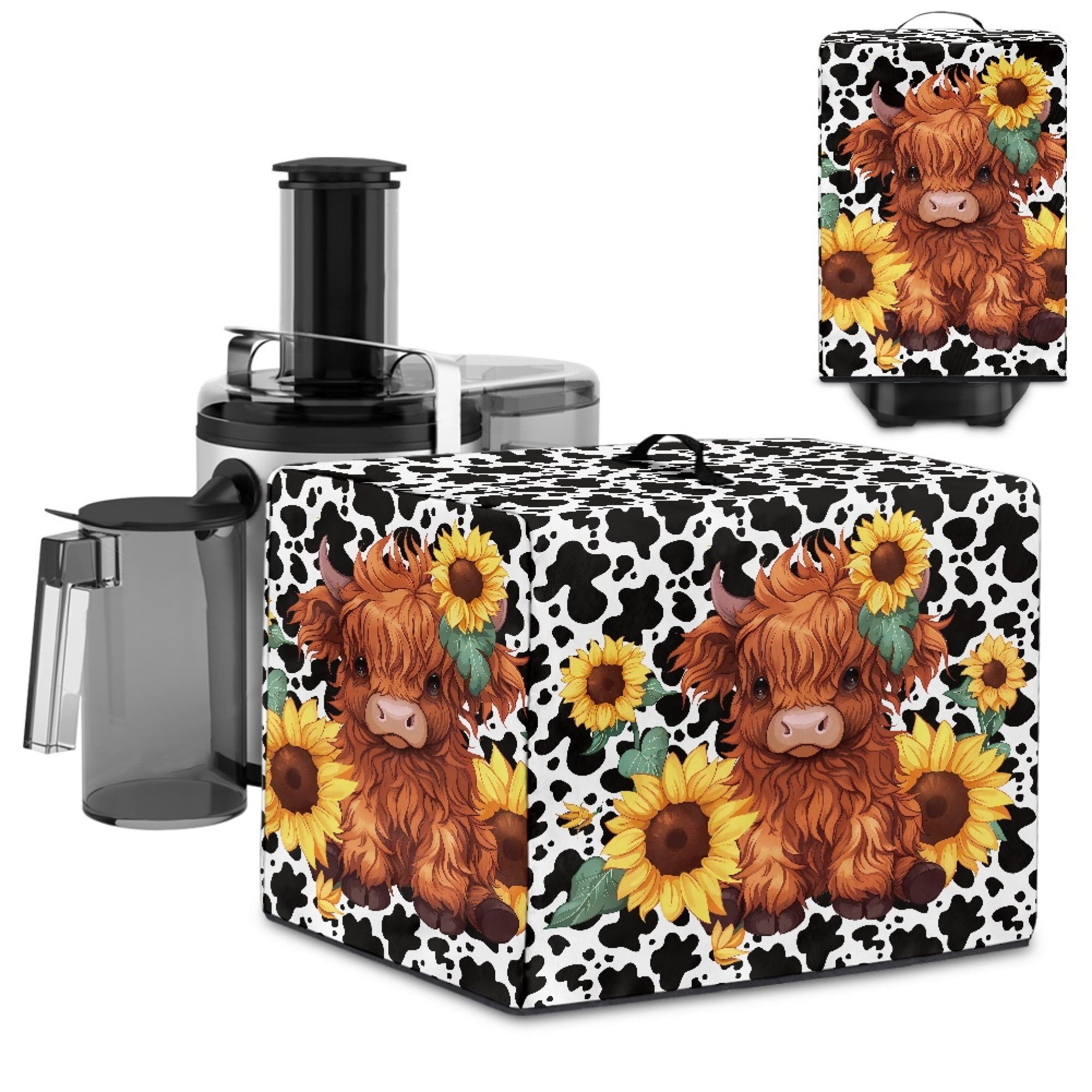 ZIATUBLES Highland Cow Sunflower Print Juicer Cover Dustproof Kitchen ...