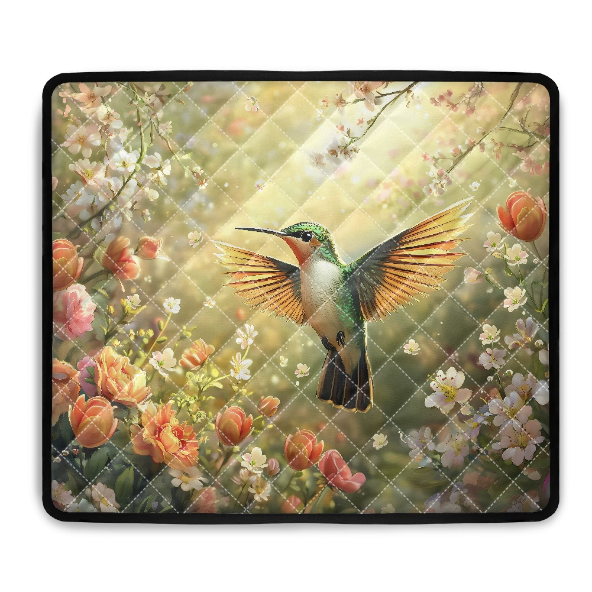 ZIATUBLES Hummingbird Flower Dust Cover for Washer Dryer Top Soft ...