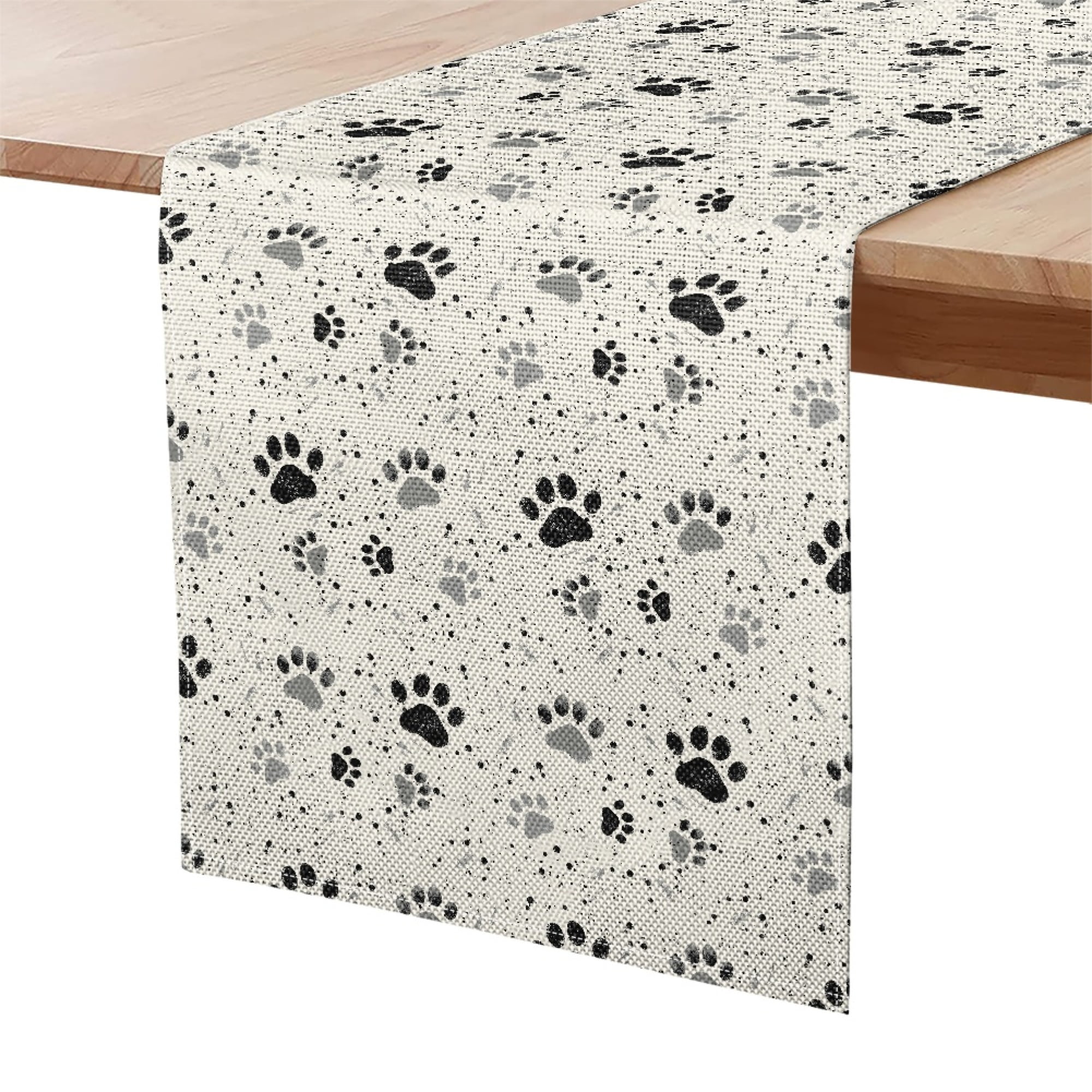 ZIATUBLES Paw Print Table Runner Animal Theme Table Decoration for ...