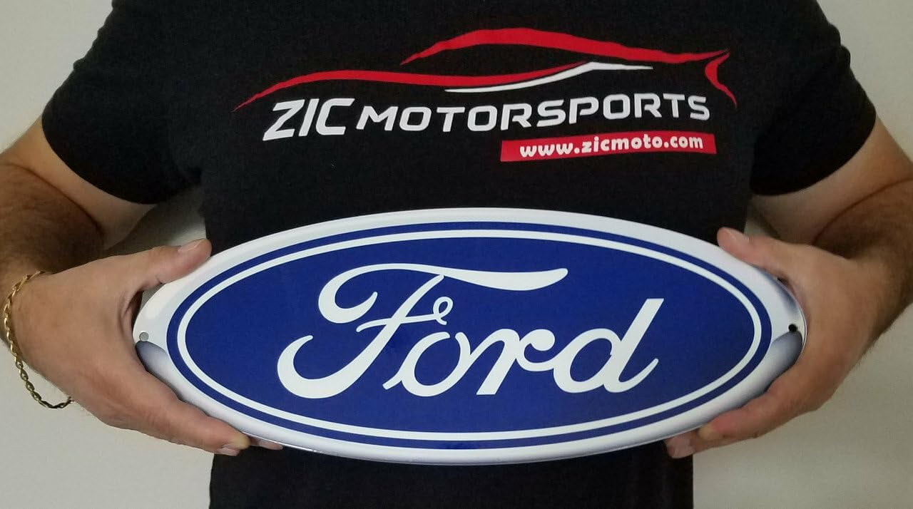 ZIC Motorsports Blue Oval Heavy Duty Metal Garage Wall Sign - 15" X 6 ...