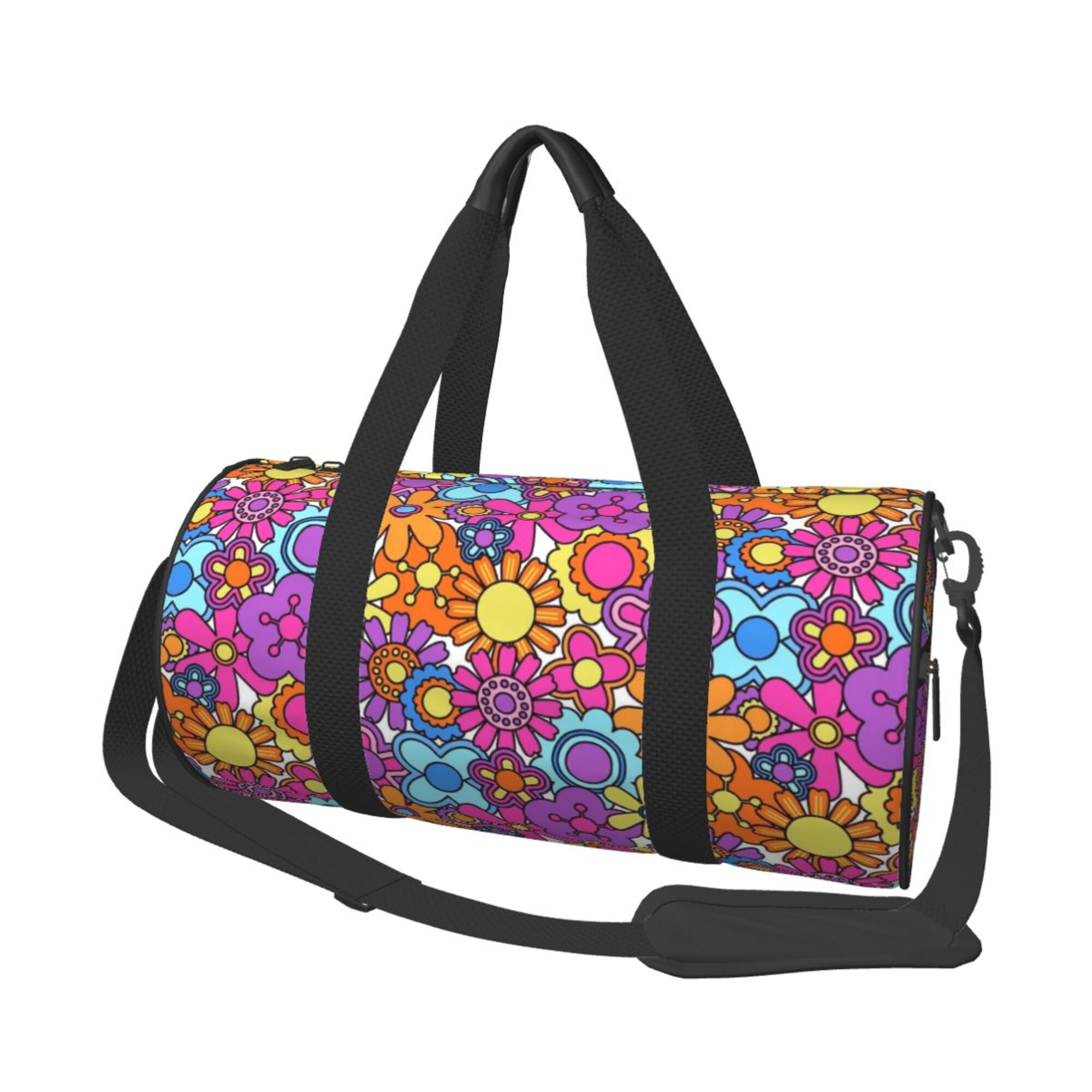 ZICANCN Abstract Groovy Floral Travel Duffle Bag, Sports Tote Gym Bag ...