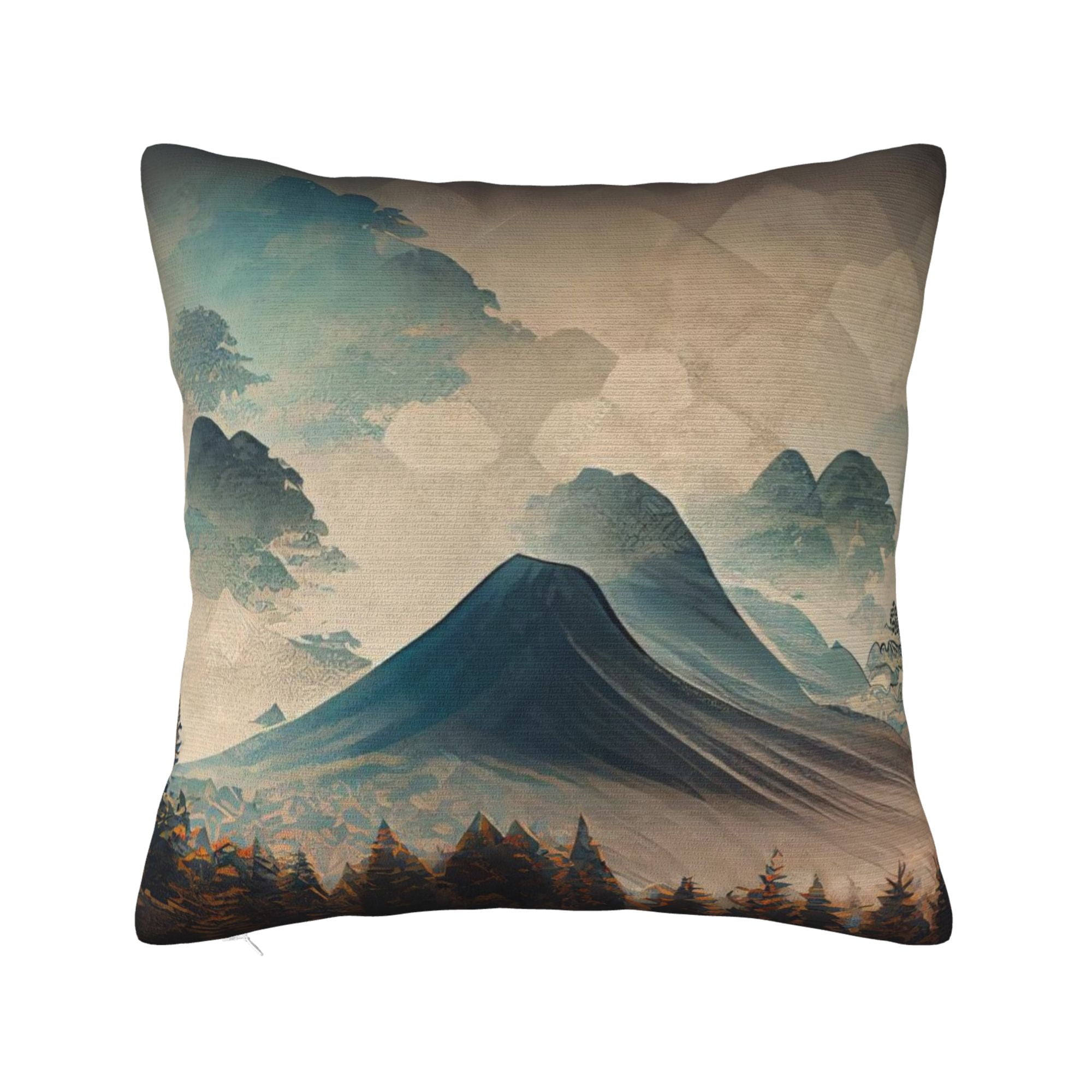 ZICANCN Abstract Mountain Landscape Throw Pillow Covers, Bed Couch Sofa ...
