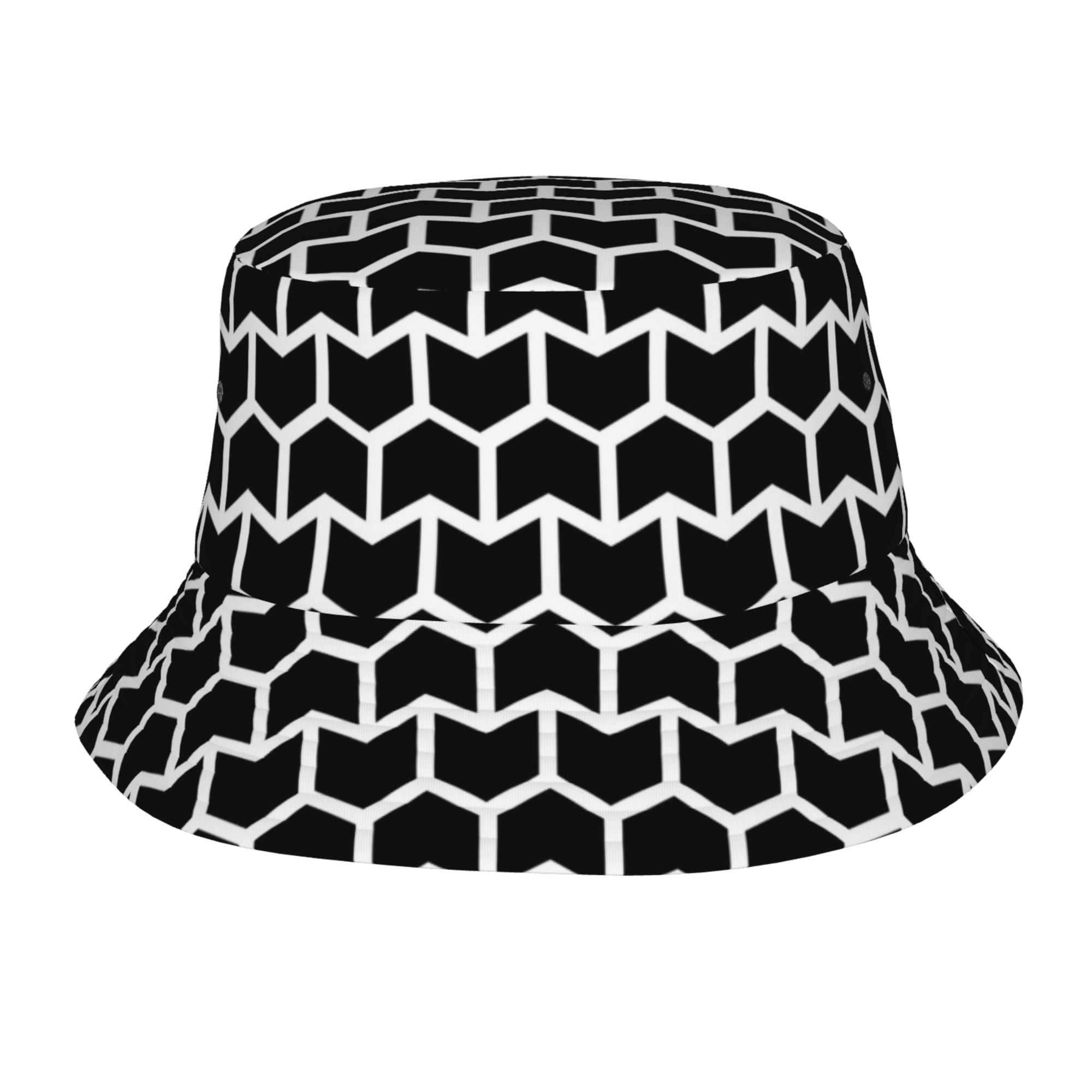 ZICANCN Abstract Zigzag Seamless Bucket Hat , Unisex Print Double-Side-Wear Bucket Hat for Golf ...
