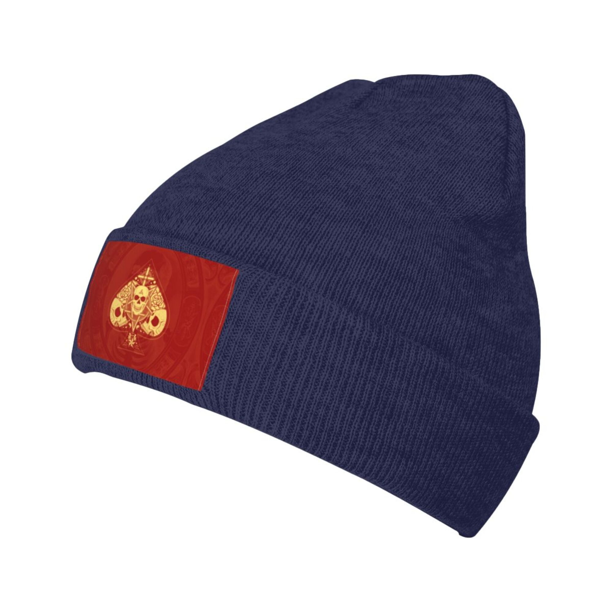 ZICANCN Ace Poke Skull Red Print Knit Beanie Hat, Winter Cap Soft Warm ...