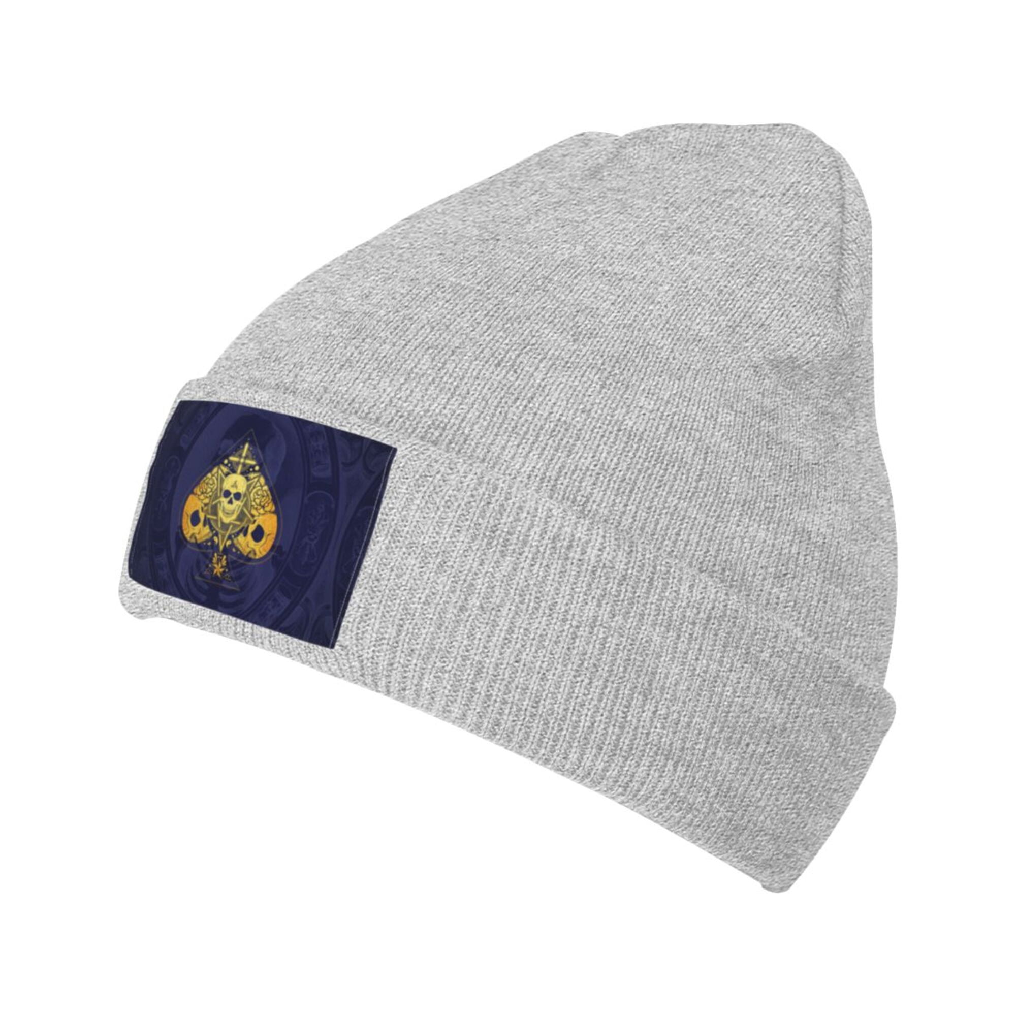 ZICANCN Ace Poke Skull Symbol Pattern Knit Beanie Hat, Winter Cap Soft ...
