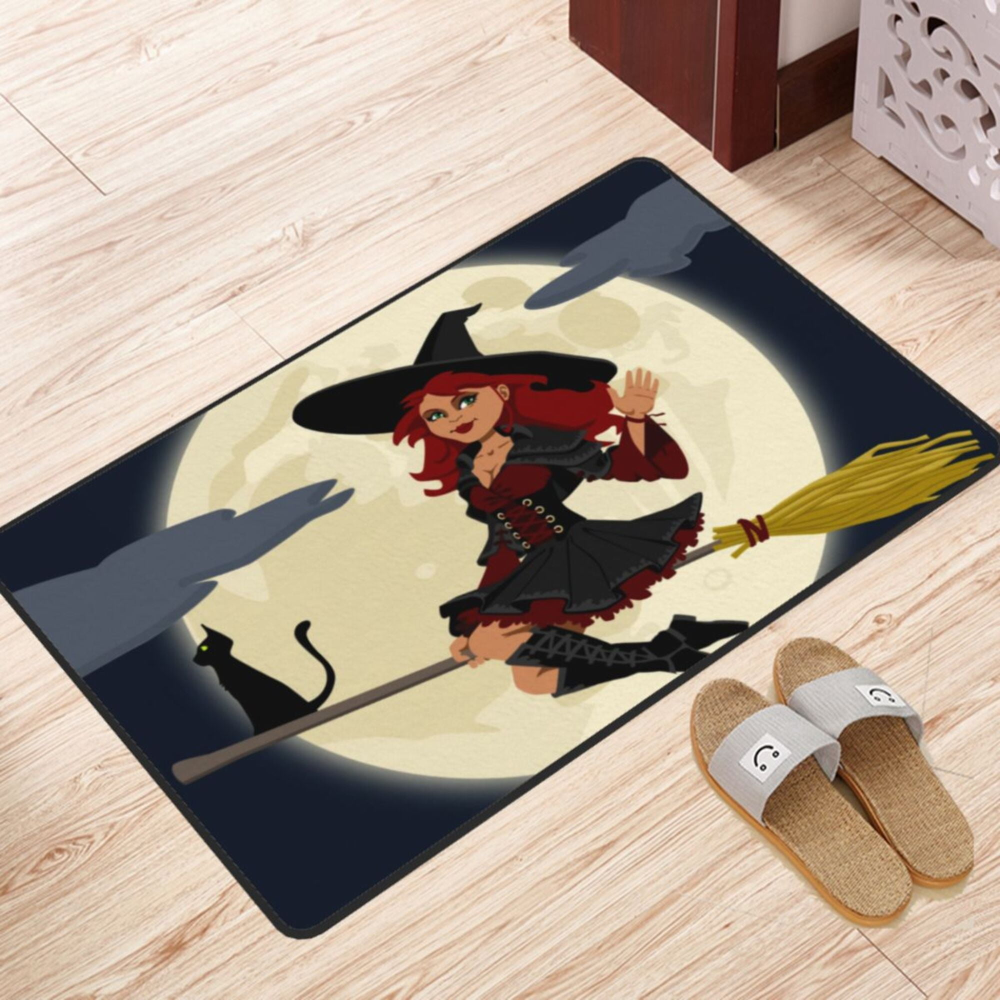 ZICANCN Area Rugs Doormat , Witch Witchcraft Broomstick Facecloth Non ...