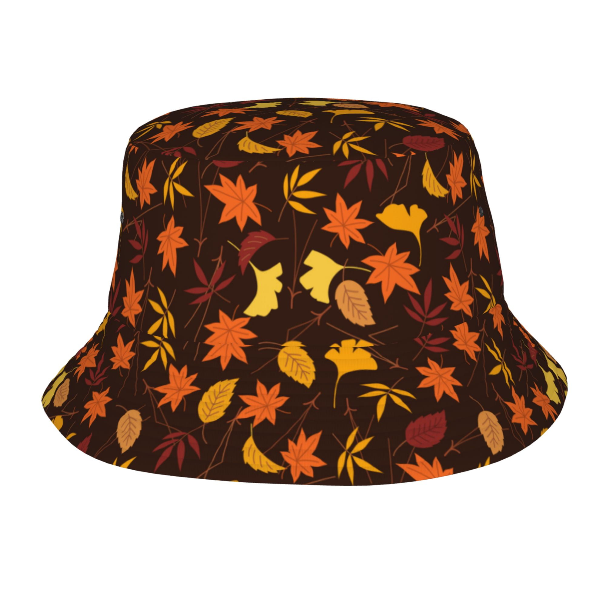 ZICANCN Autumn Fall Maple Leaves Bucket Hat , Unisex Print Double-Side ...