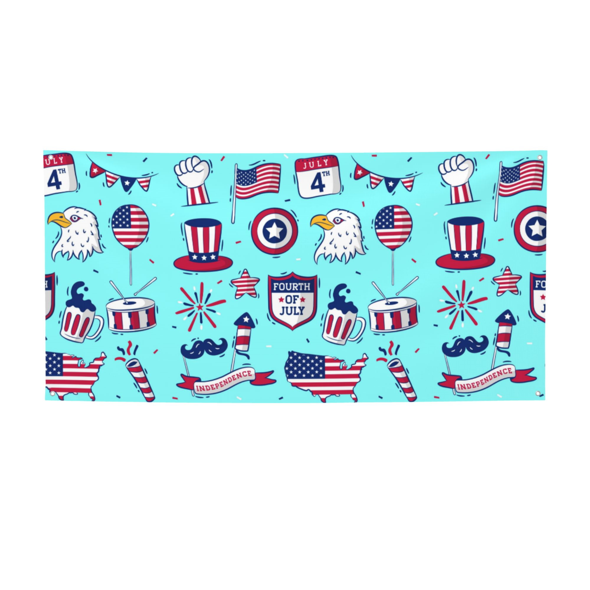 ZICANCN Banner Yard Signs, American 4th July Patriotic Party Wall Decor ...