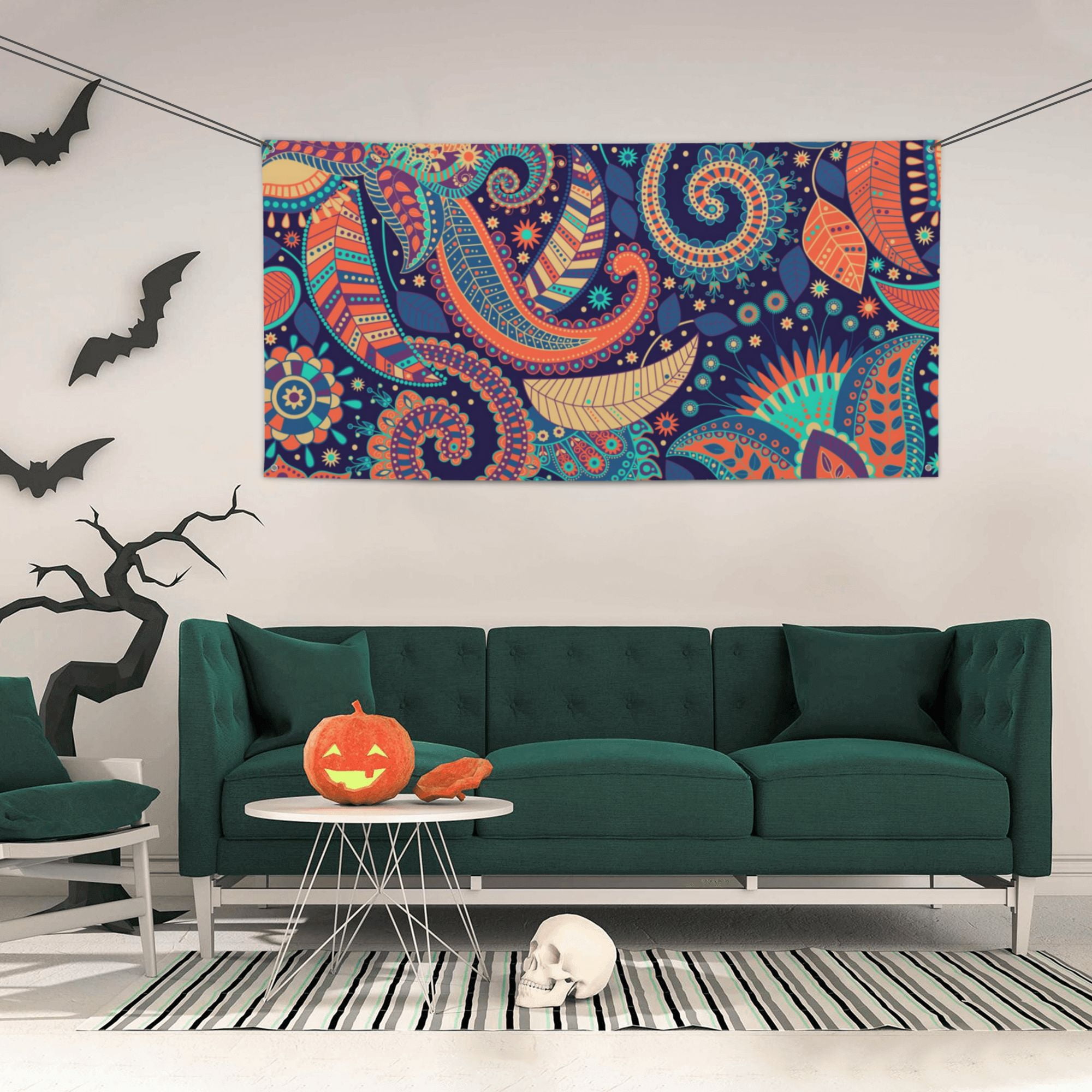 ZICANCN Banner Yard Signs, Batik Indonesia Paisley Print Party Wall ...