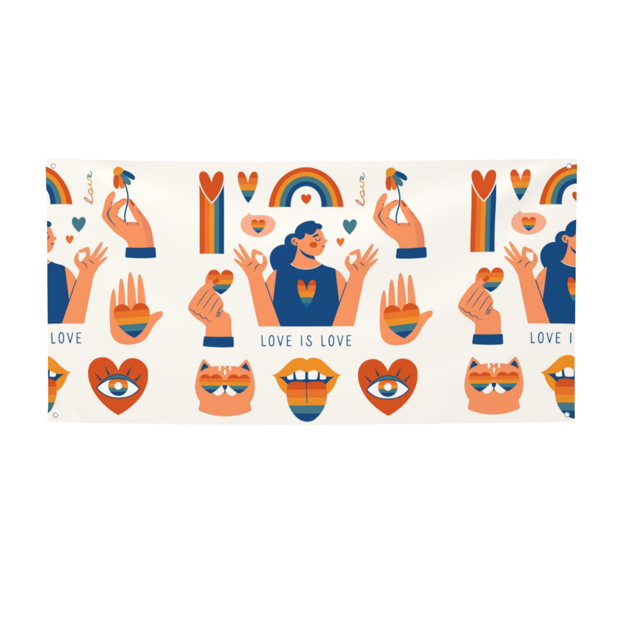 ZICANCN Banner Yard Signs, Cartoon Cliparts LGBT Party Wall Decor for ...