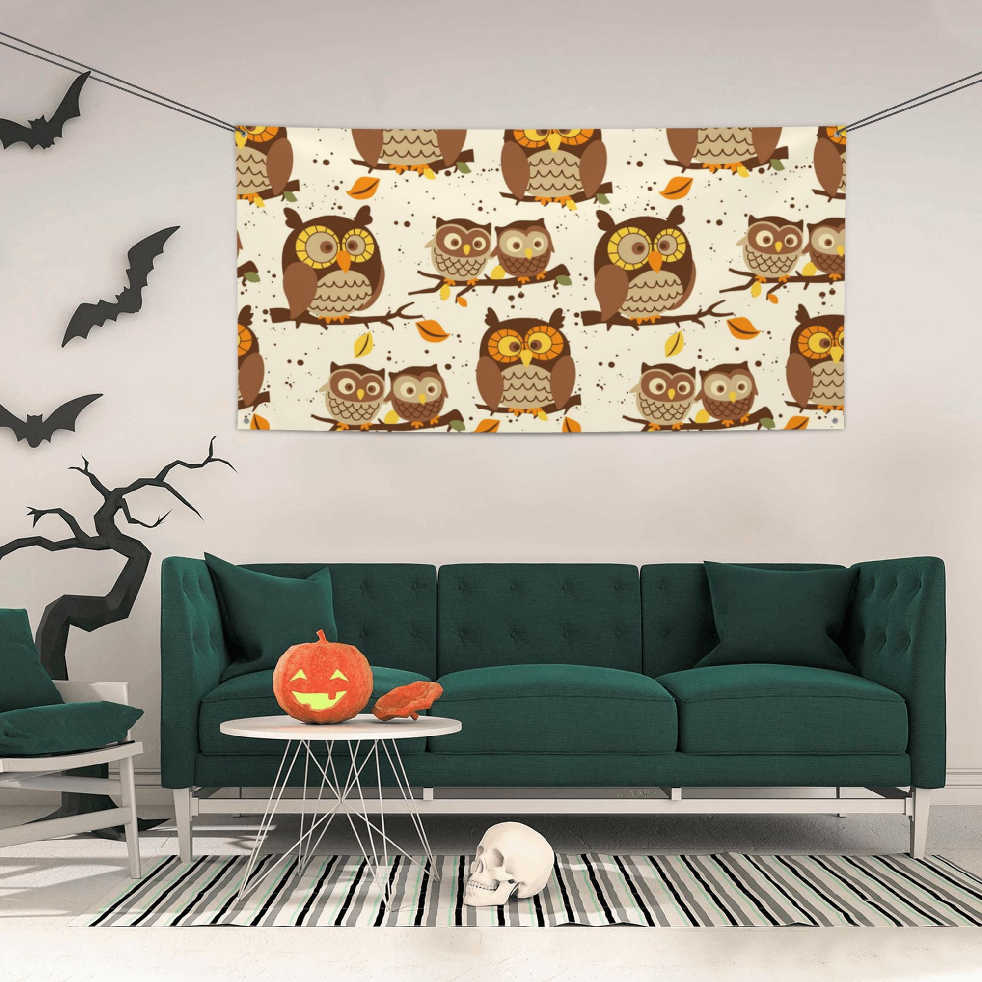 ZICANCN Banner Yard Signs, Cute Owls Autumn Branches Party Wall Decor ...
