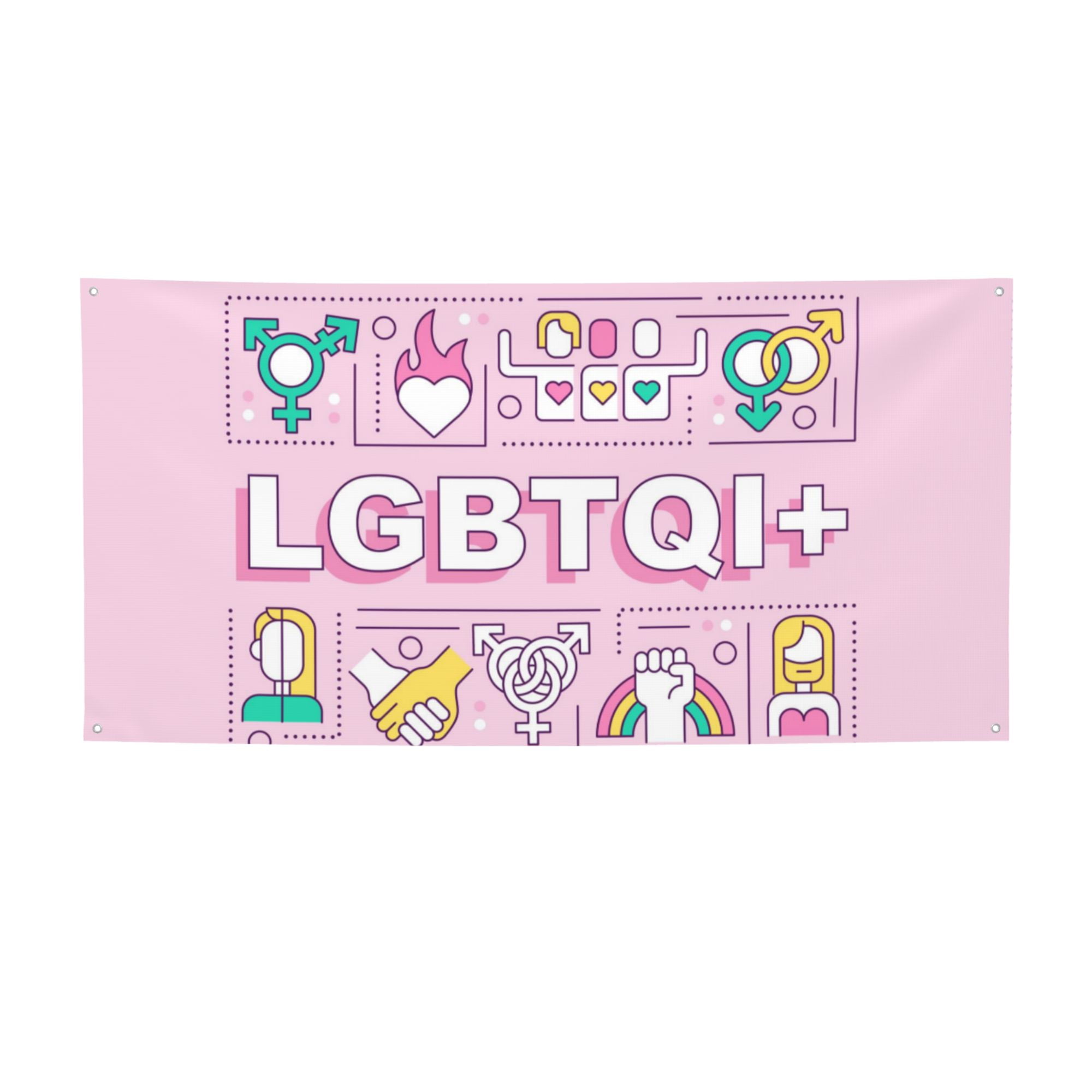 ZICANCN Banner Yard Signs, Lgbt Clasped Hands Party Wall Decor for ...