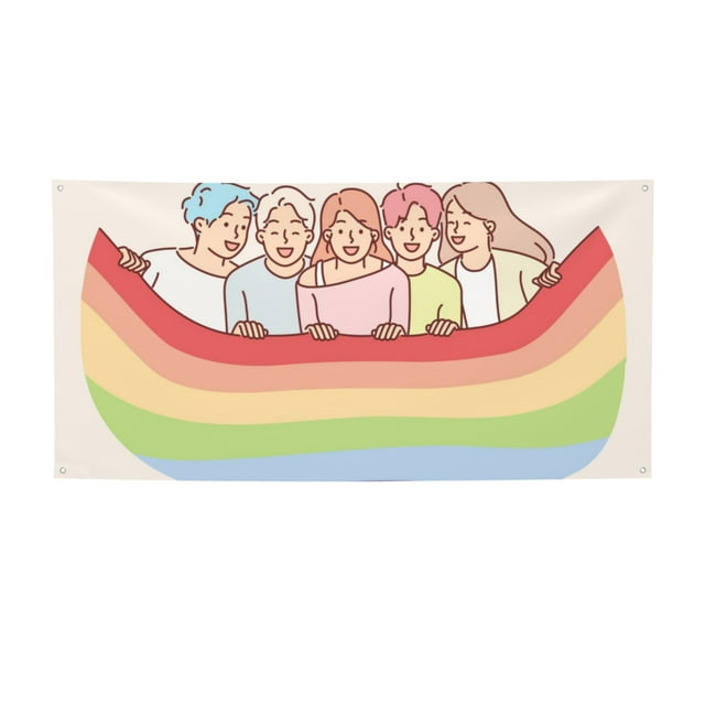 ZICANCN Banner Yard Signs, Lgbt Flag Gays Lesbians Party Wall Decor for ...