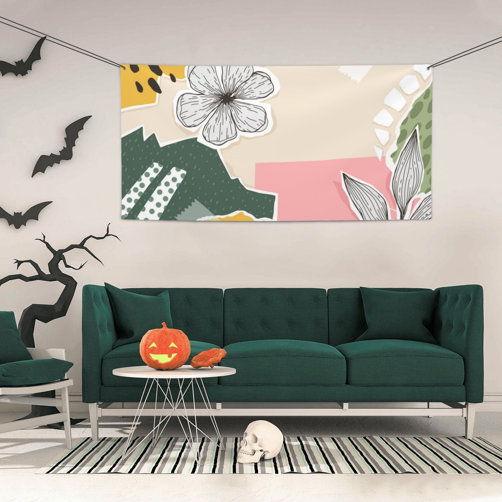 ZICANCN Banner Yard Signs, Minimalist Clip Art Flowers Party Wall Decor ...