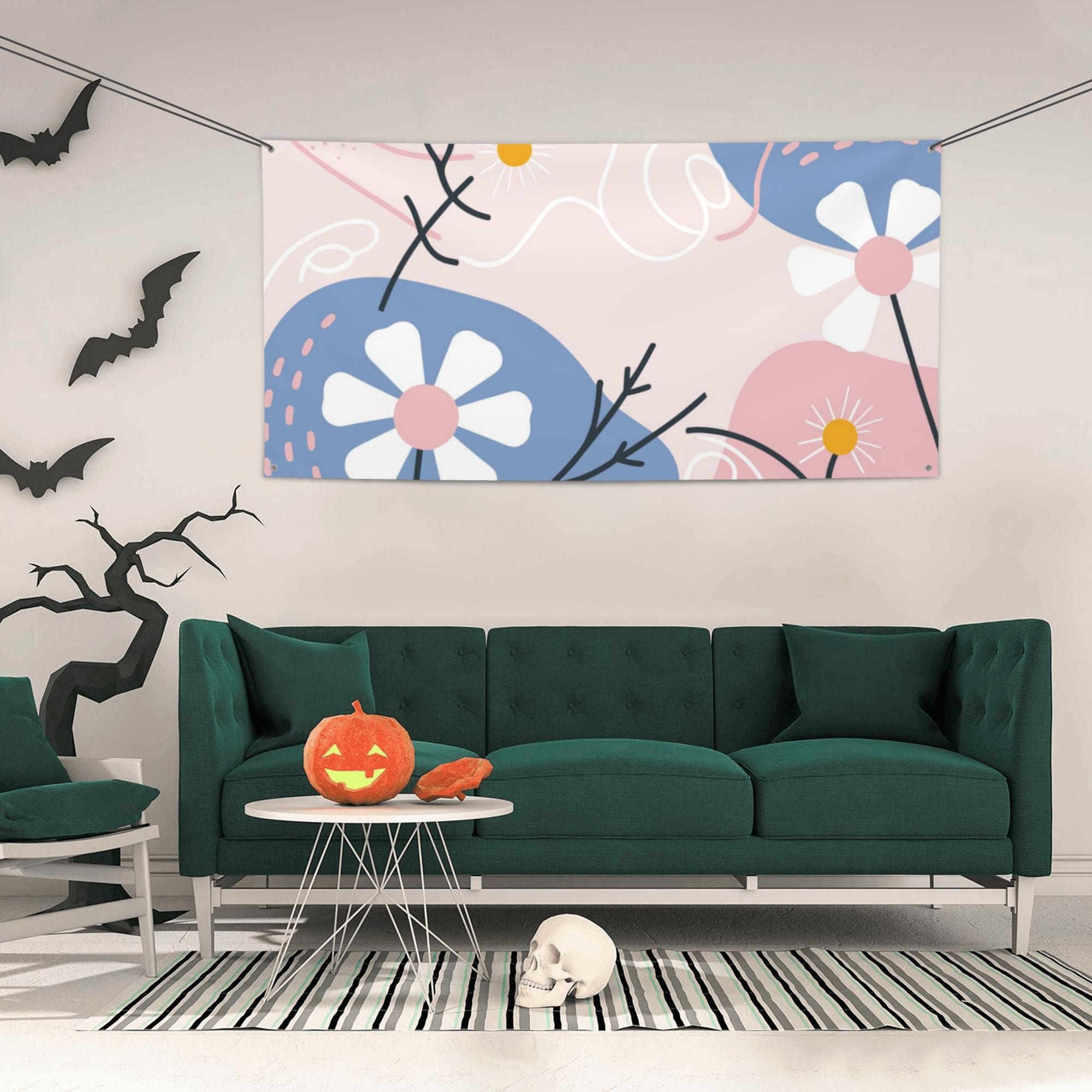 ZICANCN Banner Yard Signs, Modern Flower Art Design Party Wall Decor ...