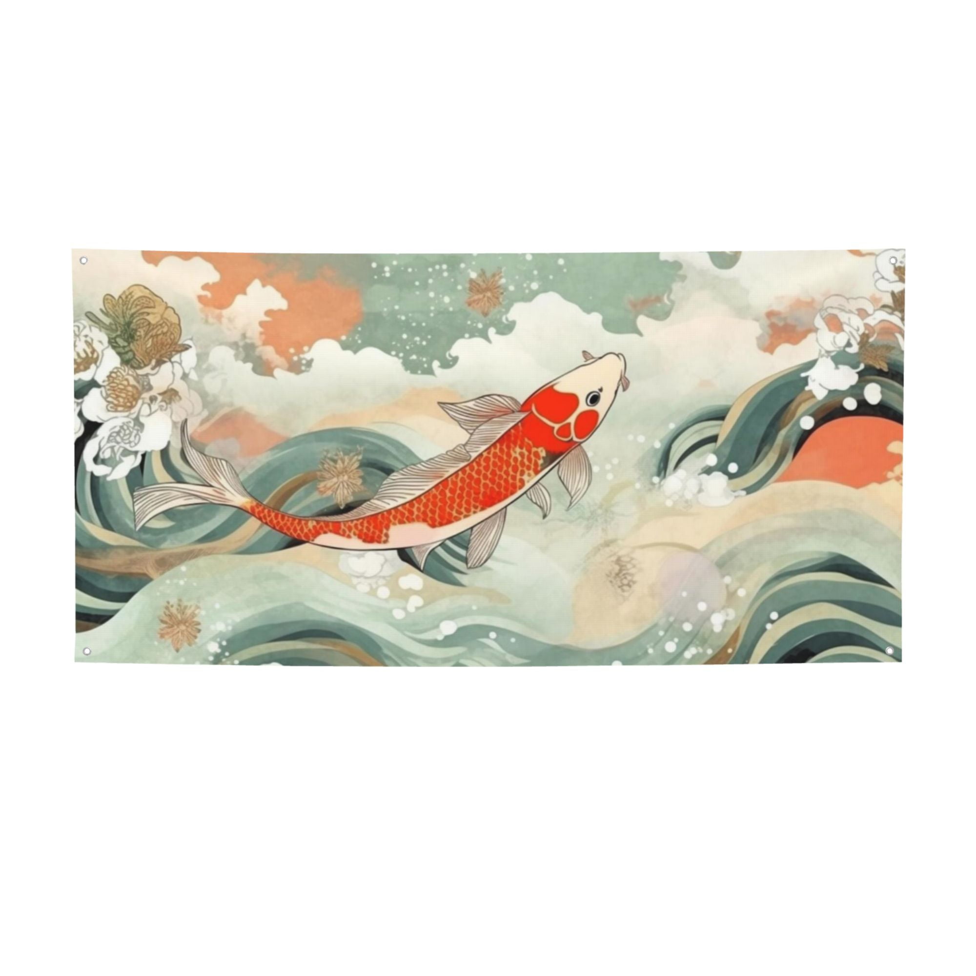 ZICANCN Banner Yard Signs, Oriental Japanese Abstract Koi-Fish Party ...