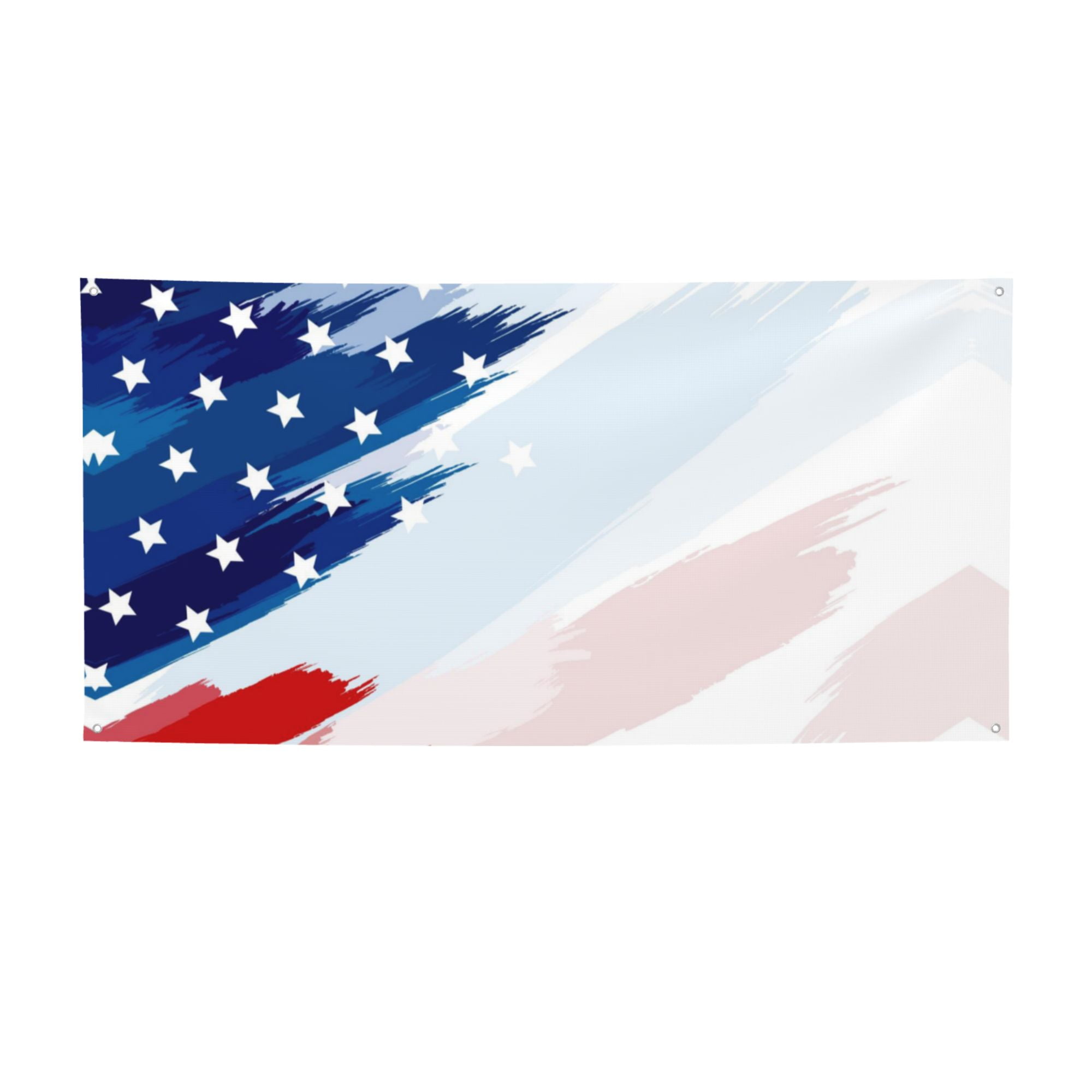 ZICANCN Banner Yard Signs, Patriotic American Flag Paintbrush Party ...