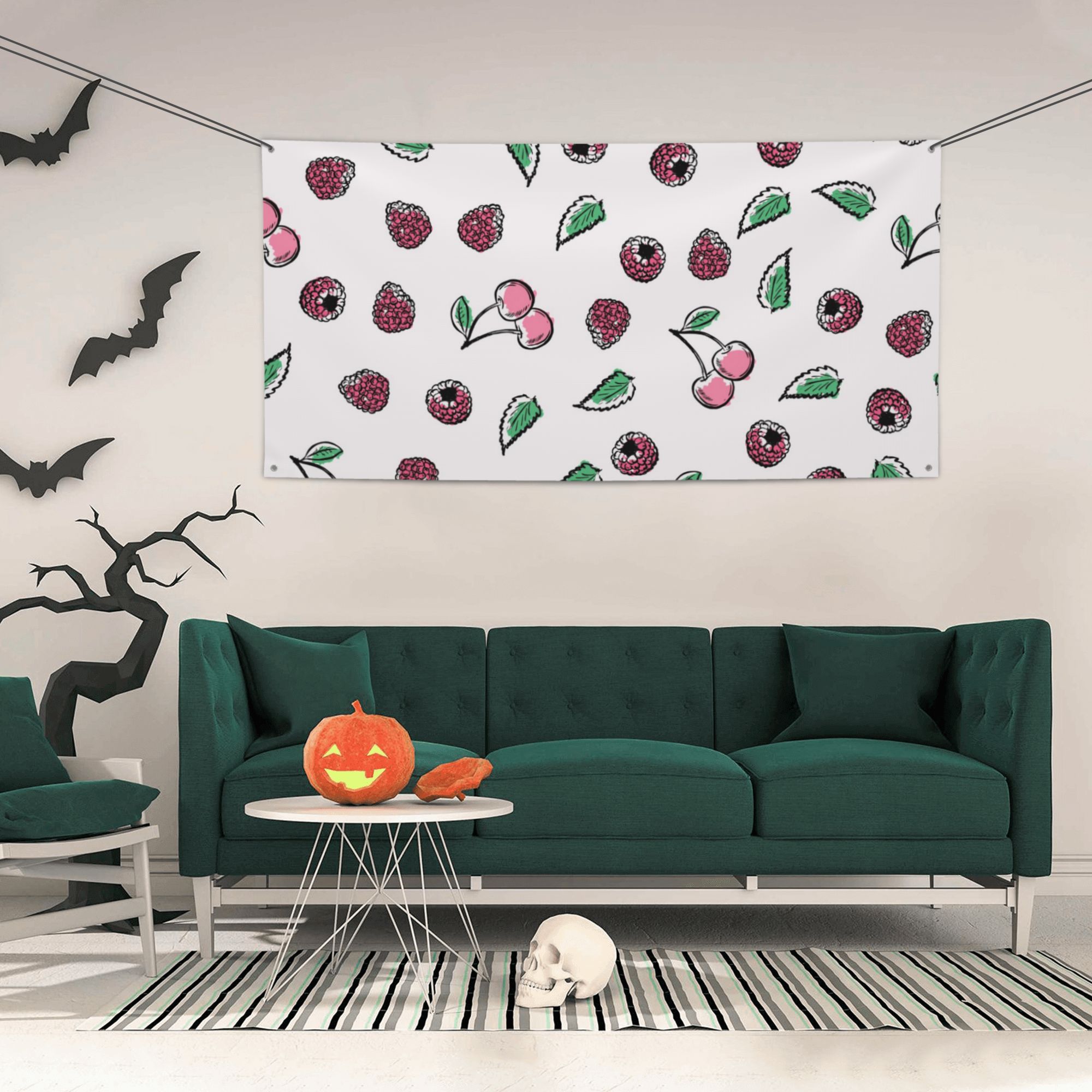 ZICANCN Banner Yard Signs, Raspberries Cherry Sweet Fruit Party Wall ...