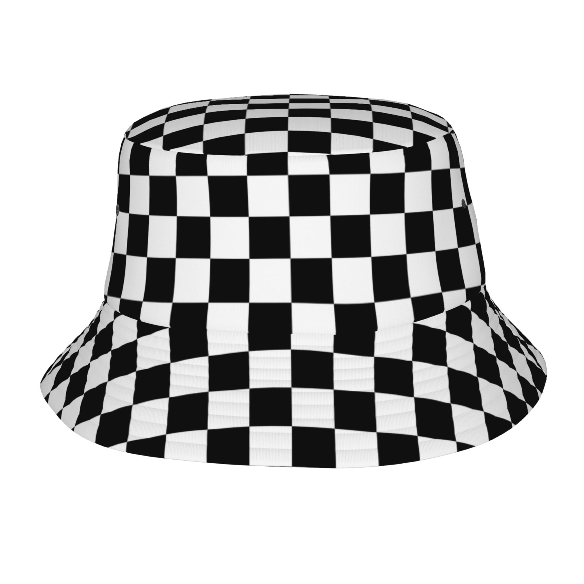 ZICANCN Black and White Checkered Bucket Hat , Unisex Print Double-Side ...