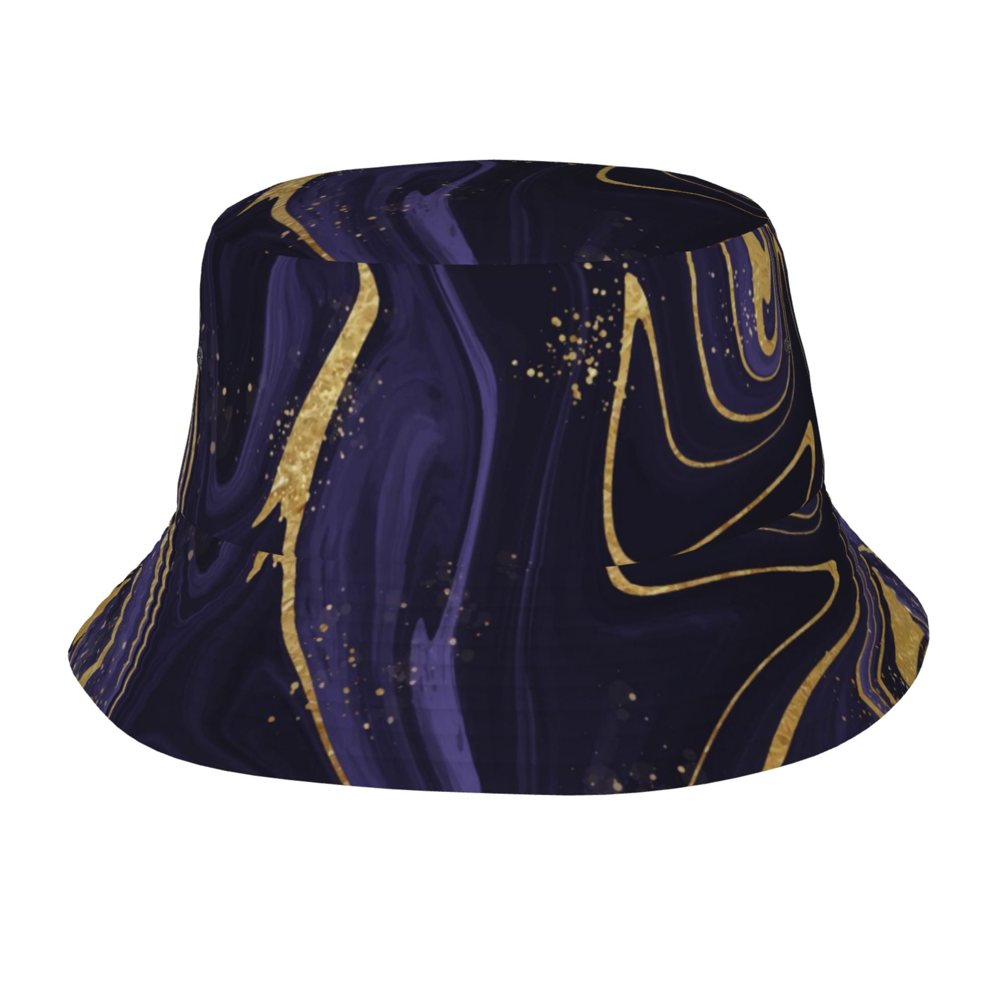 ZICANCN Blue Gold Liquid Marble Bucket Hat , Unisex Print Double-Side ...