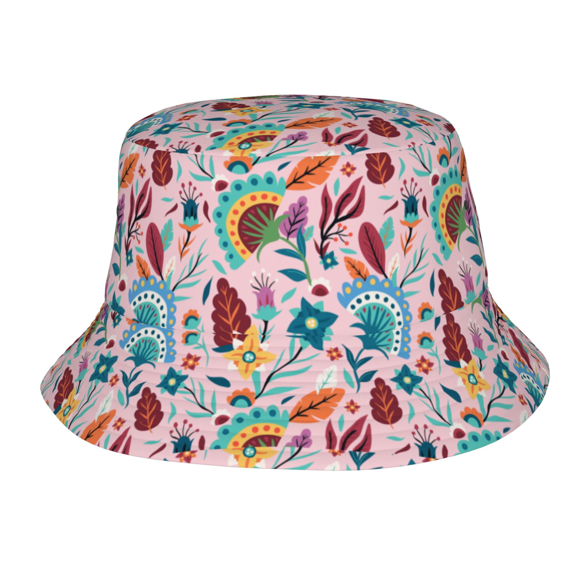 ZICANCN Boho Cute Flower Bucket Hat , Unisex Print Double-Side-Wear ...