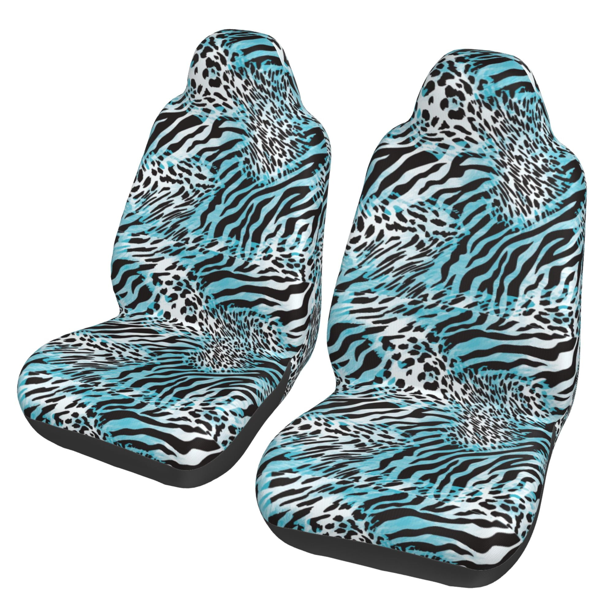 ZICANCN Car Seat Covers Front Seats Only,Zebra Leopard Print Animal ...