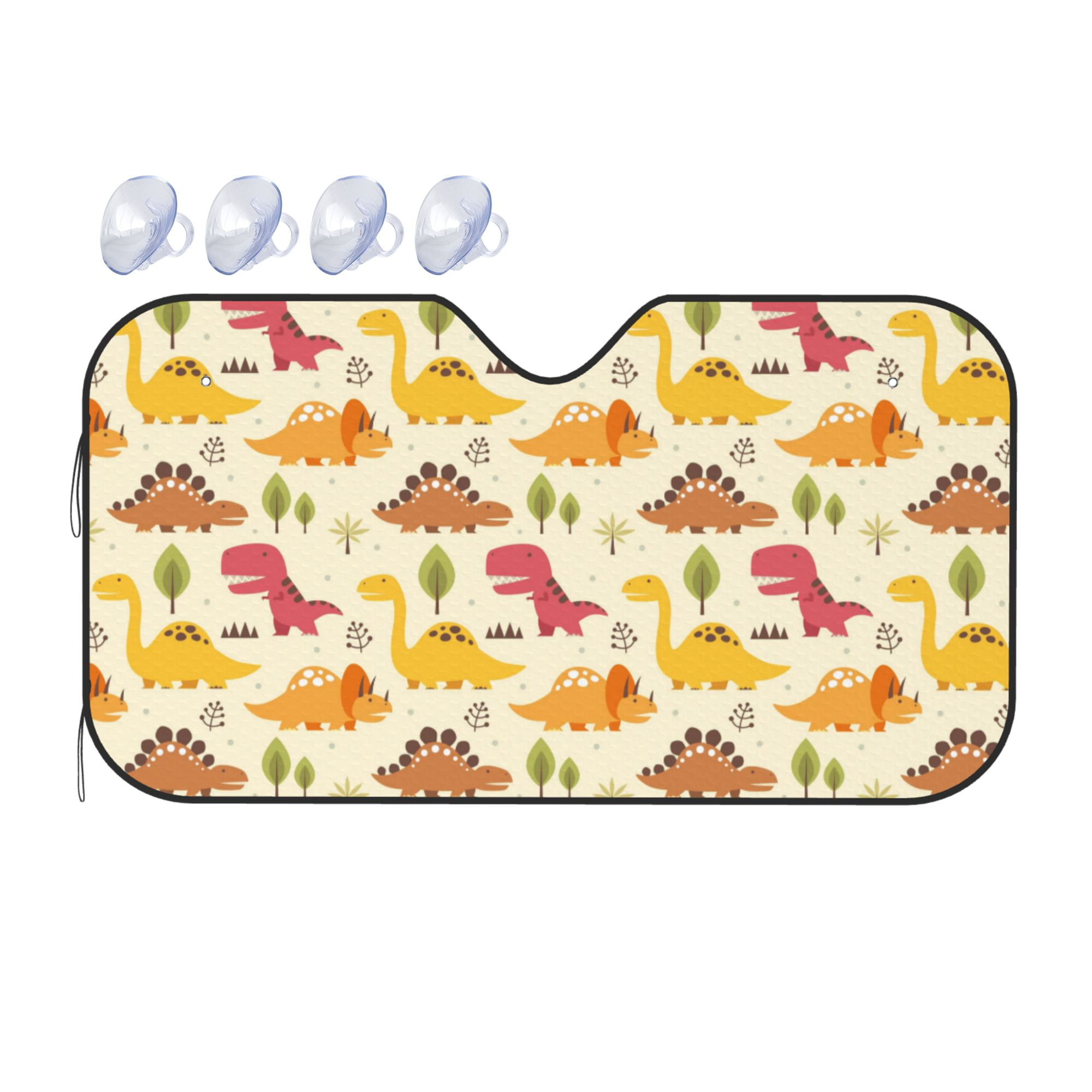 ZICANCN Car Sun Shades Front Windshield, Cartoon Fun Colorful Dinosaurs ...