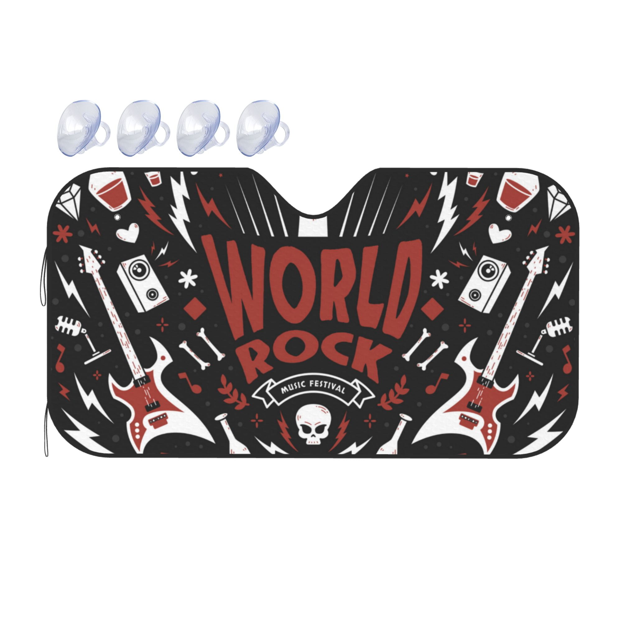 ZICANCN Car Sun Shades Front Windshield, Rock Stylish Music Background ...