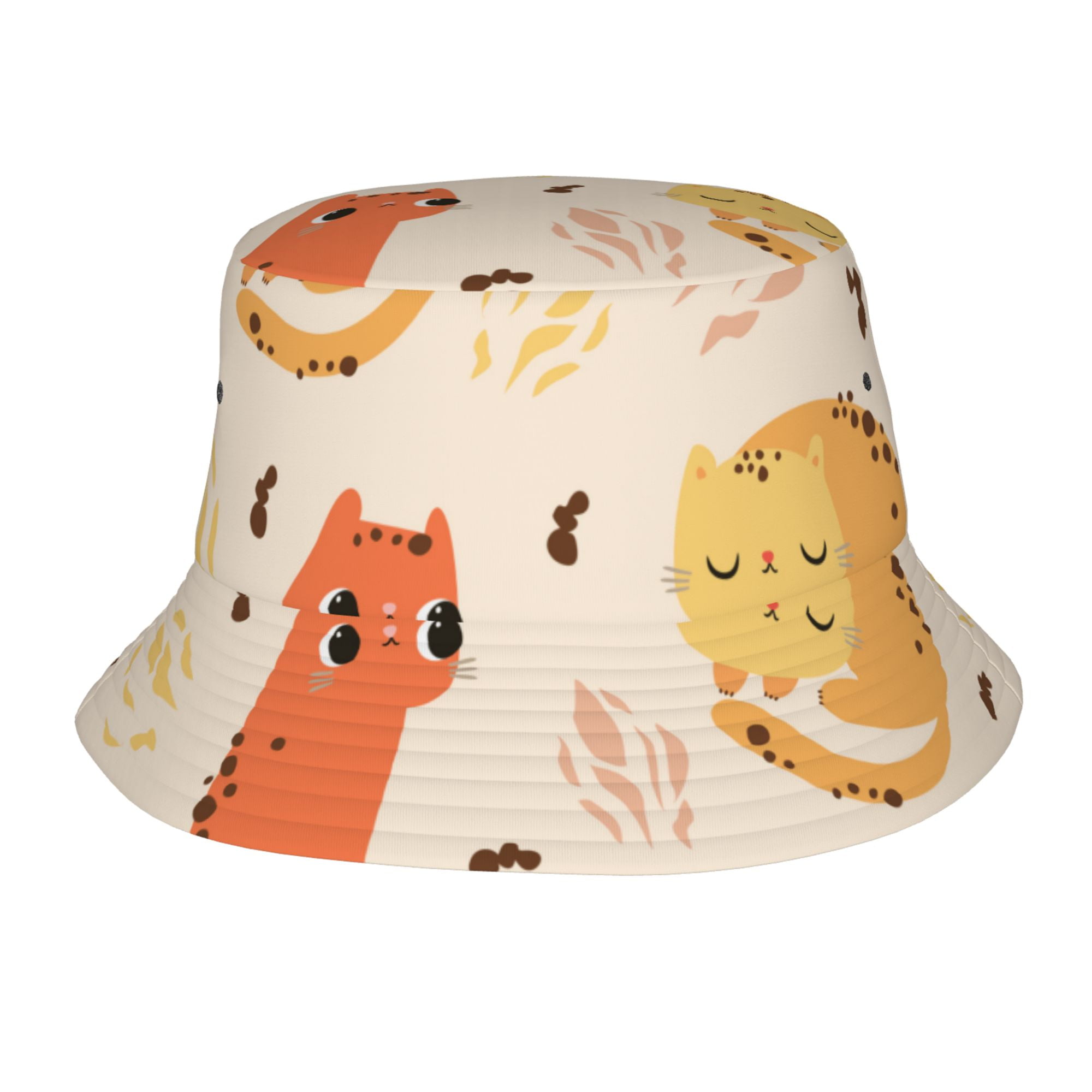 ZICANCN Cartoon Animal Cute Cat Bucket Hat , Unisex Print Double-Side ...