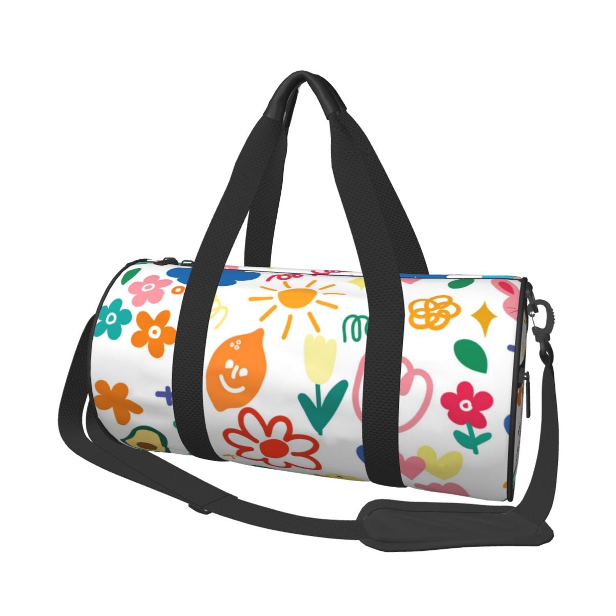 ZICANCN Cartoon Sketch Sun Doodle Travel Duffle Bag, Sports Tote Gym ...