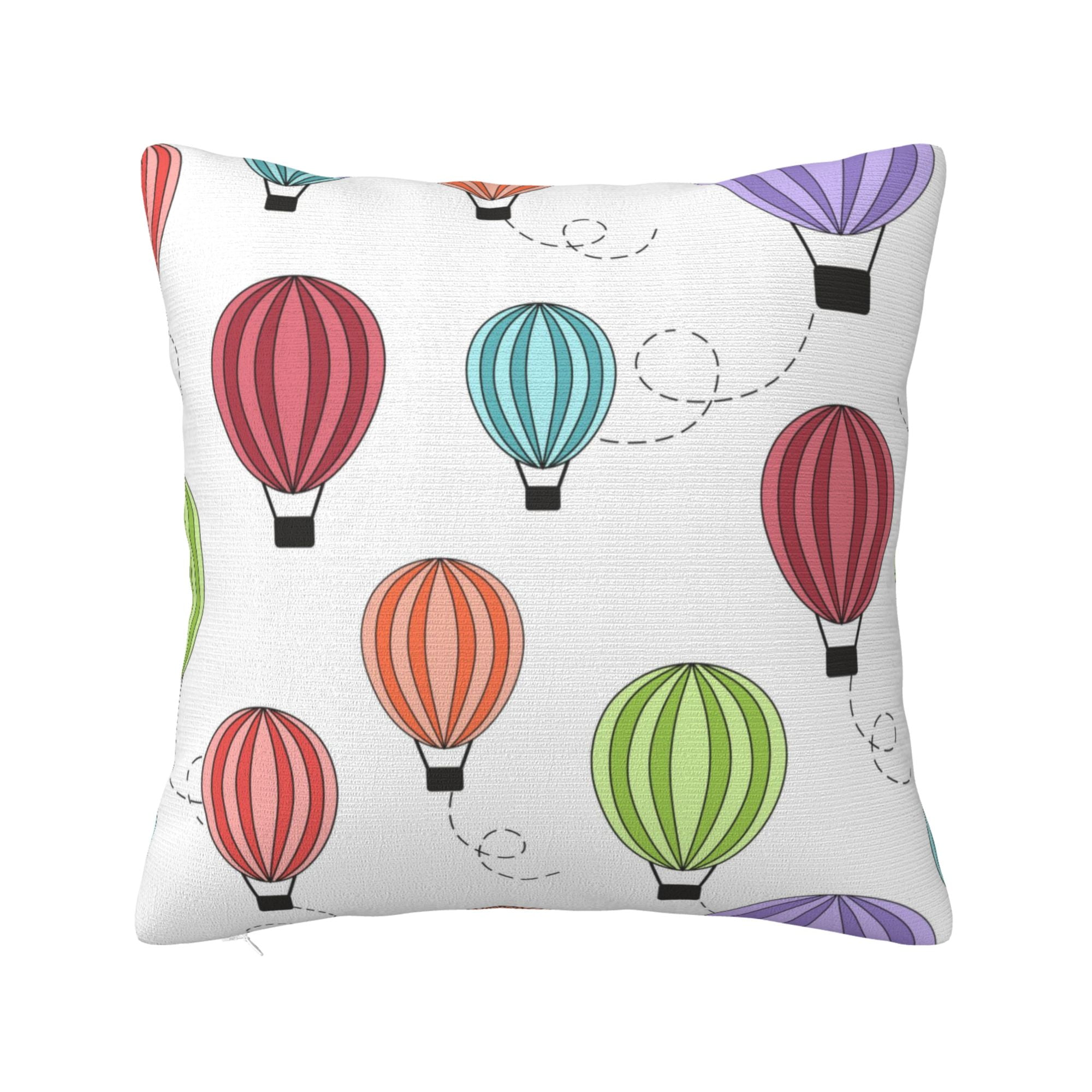 ZICANCN Colorful Air Balloon Throw Pillow Covers, Bed Couch Sofa Knit ...
