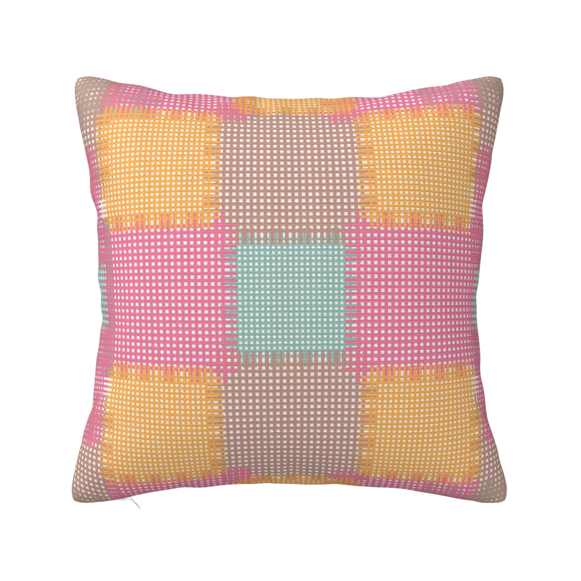 ZICANCN Colorful Puzzle Grid Throw Pillow Covers, Bed Couch Sofa Knit ...