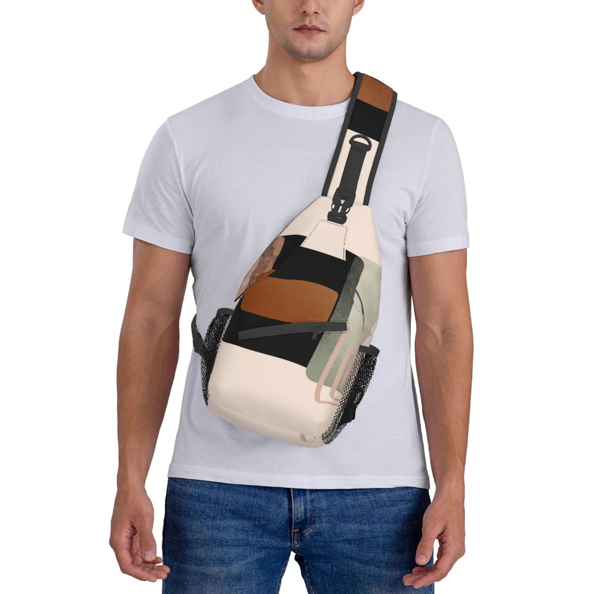 ZICANCN Crossbody Sling Bags for Women Men,Boho Square Texture Casual ...