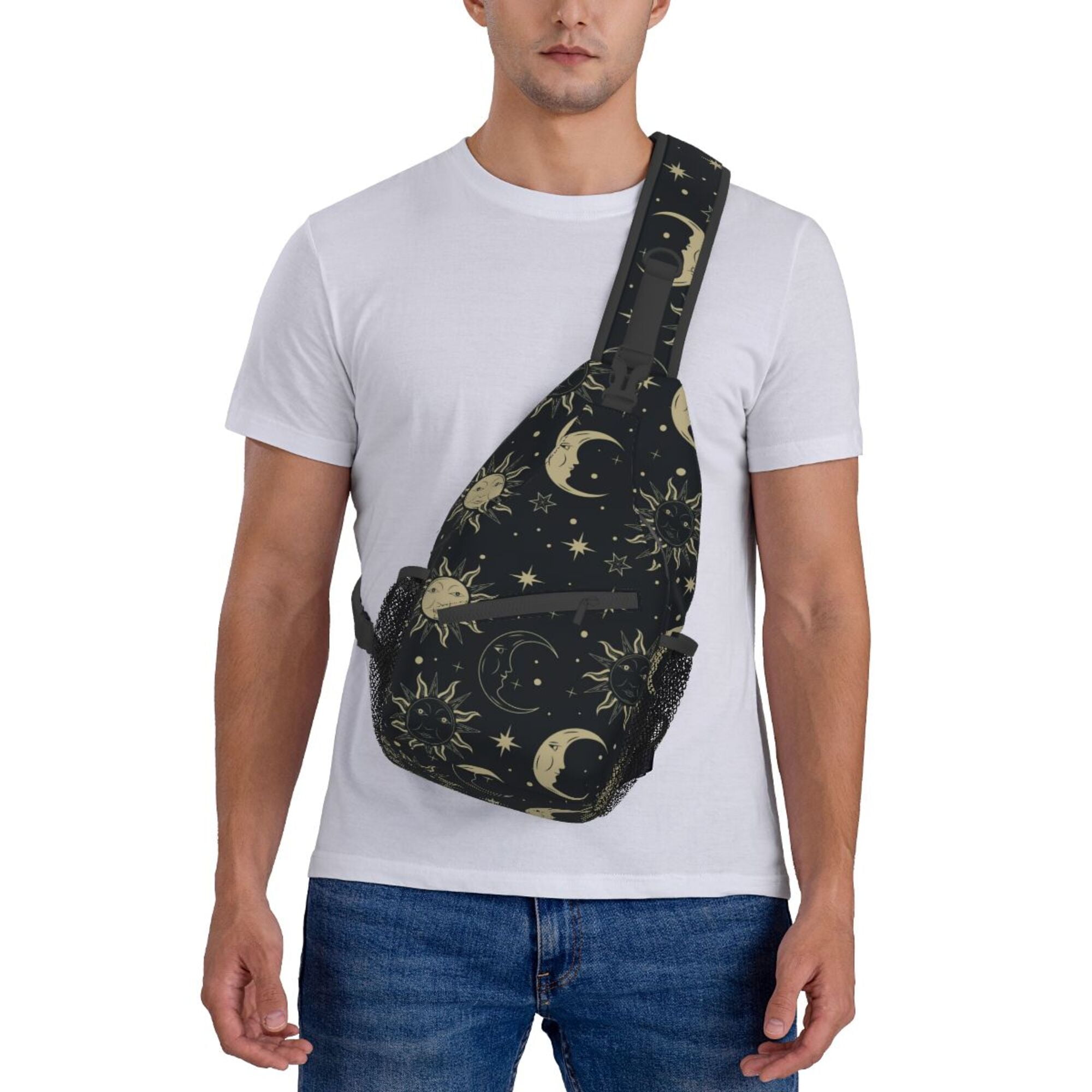 ZICANCN Crossbody Sling Bags for Women Men,Cartoon Sun Star Moon Blue ...