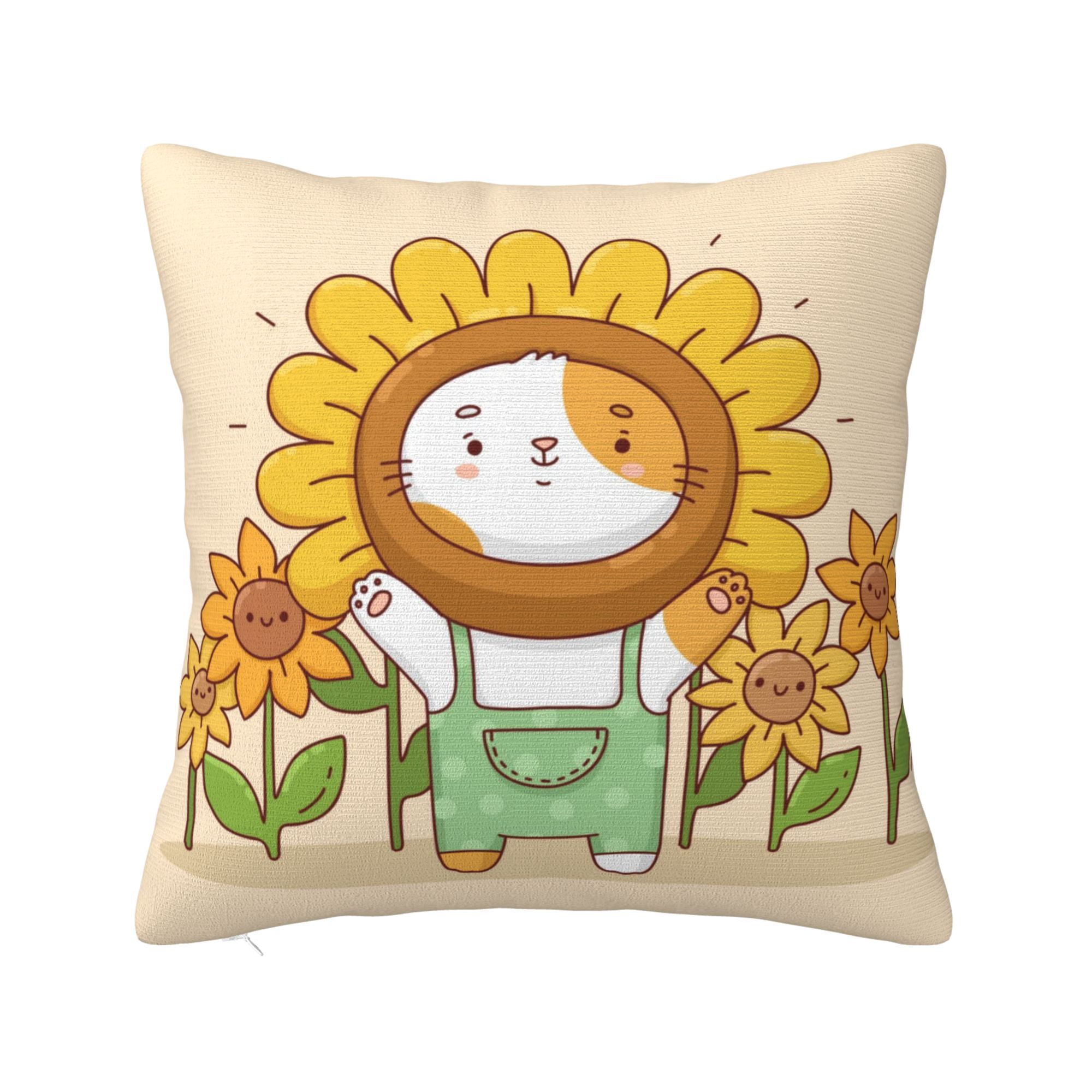 ZICANCN Cute Love Cat Flower Throw Pillow Covers, Bed Couch Sofa Knit ...