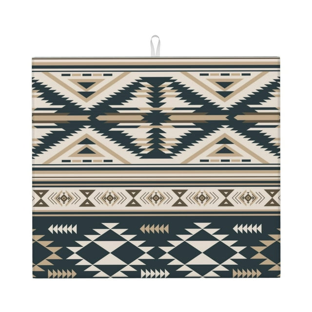 ZICANCN Dish Drying Mat for Kitchen Countertop, Geometric Native Aztec ...