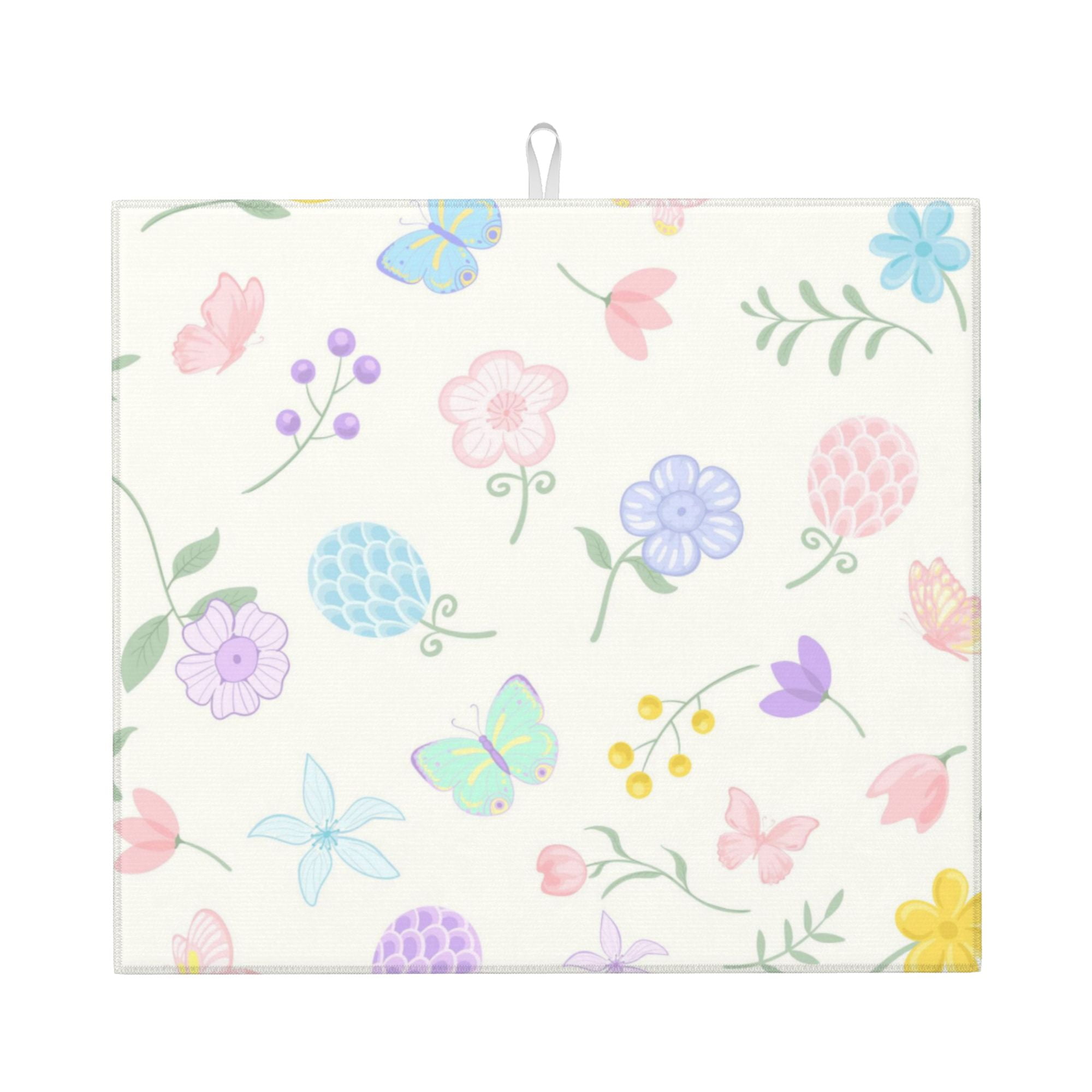 ZICANCN Dish Drying Mat for Kitchen Countertop, Spring Beautiful ...