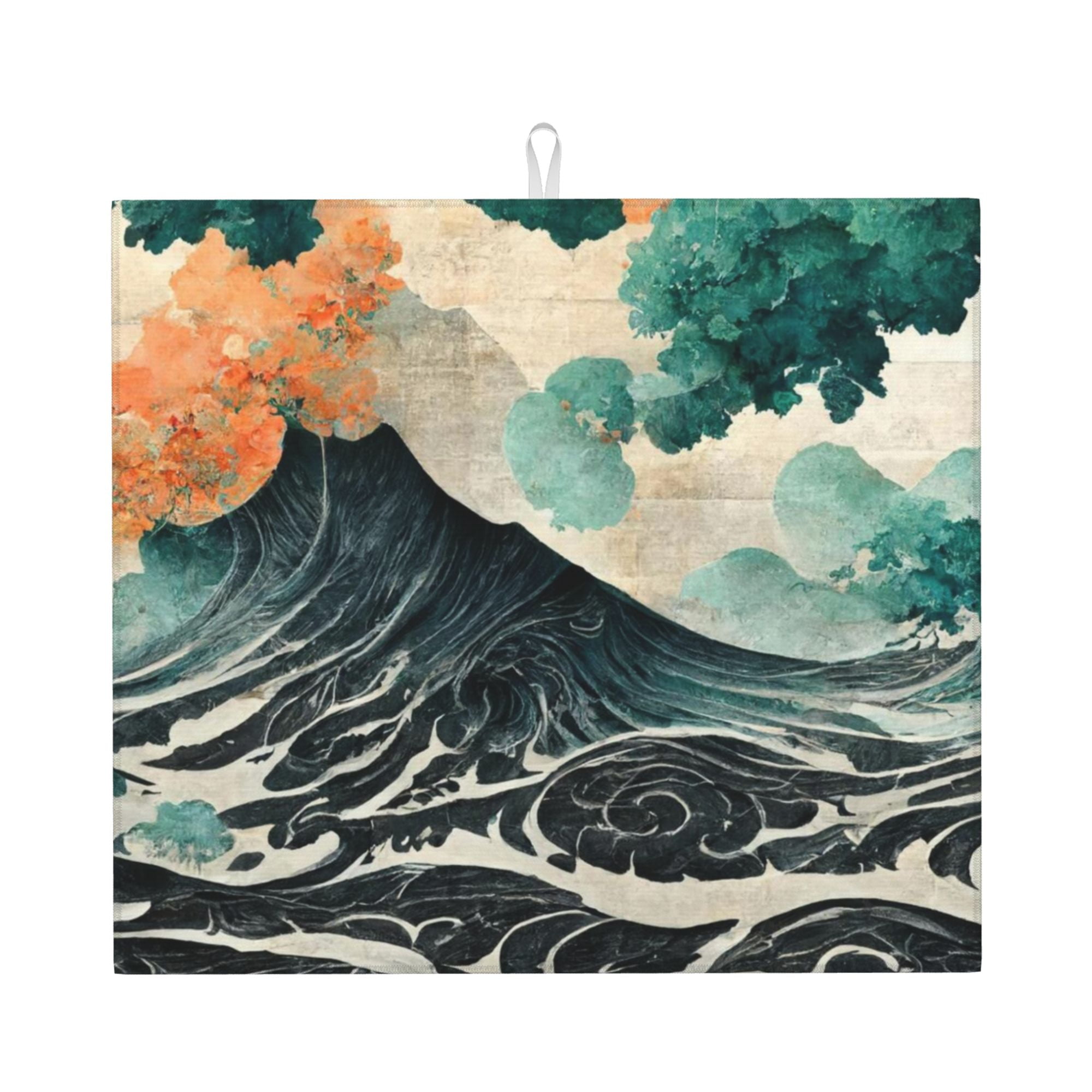 ZICANCN Dish Drying Mat for Kitchen Countertop, Traditional Japanese ...