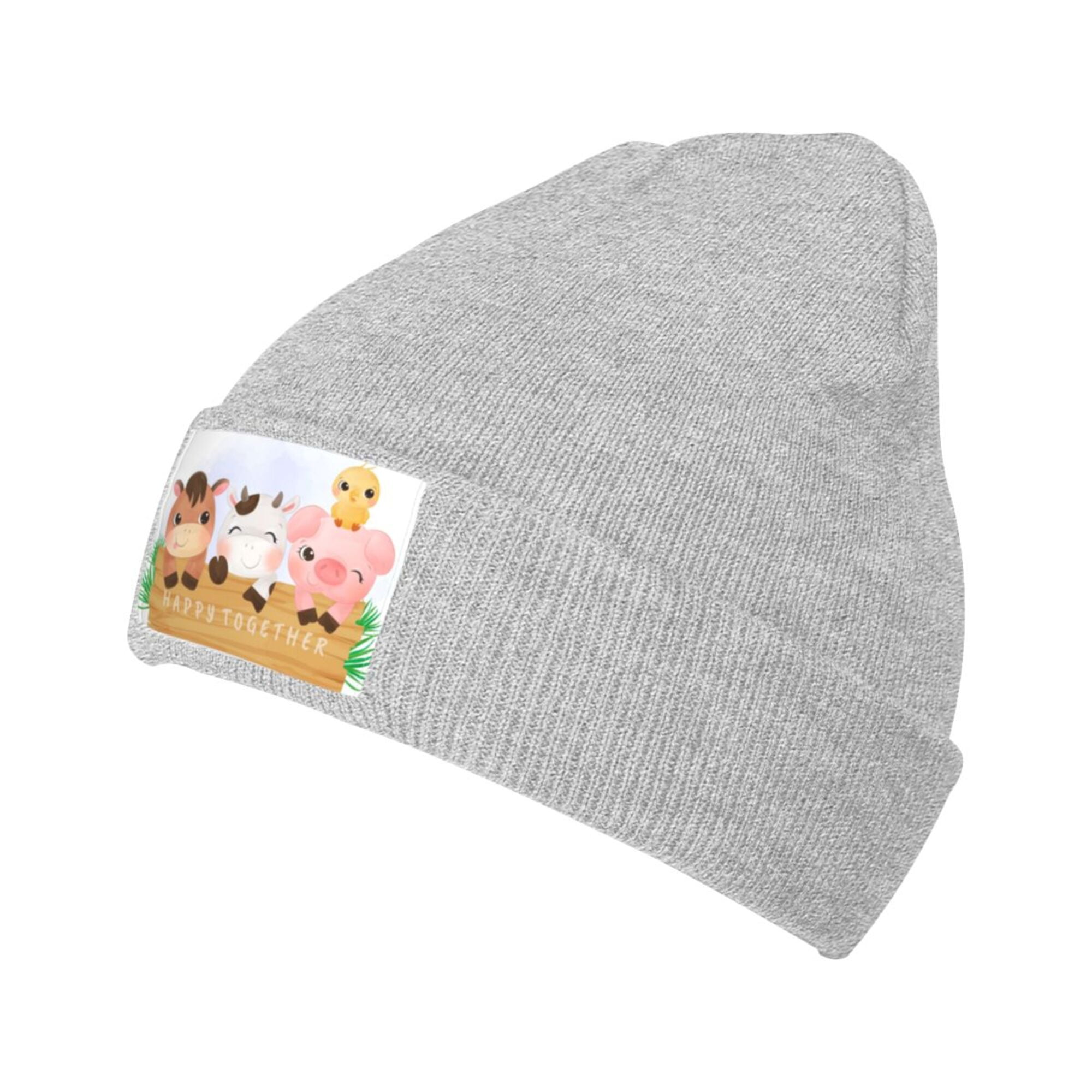 ZICANCN Farm Animals Happy Together Knit Beanie Hat, Winter Cap Soft ...